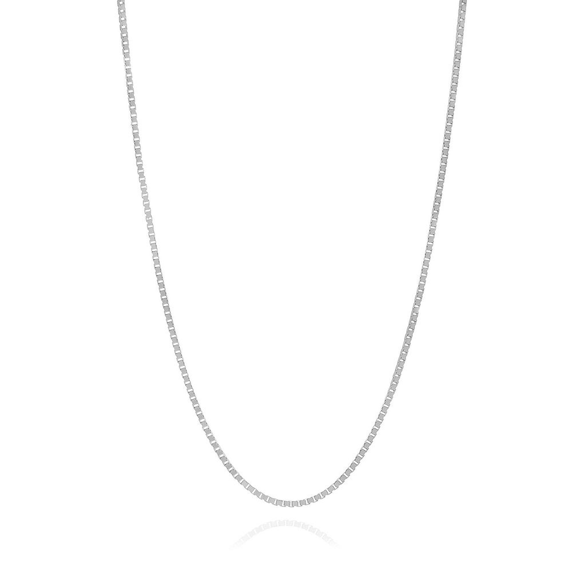 Adjustable Box Chain in 14K White Gold, 22" | Helzberg Diamonds