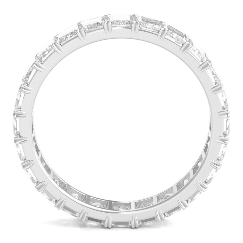 Emerald-Cut Diamond Wedding Band with Eternity Setting