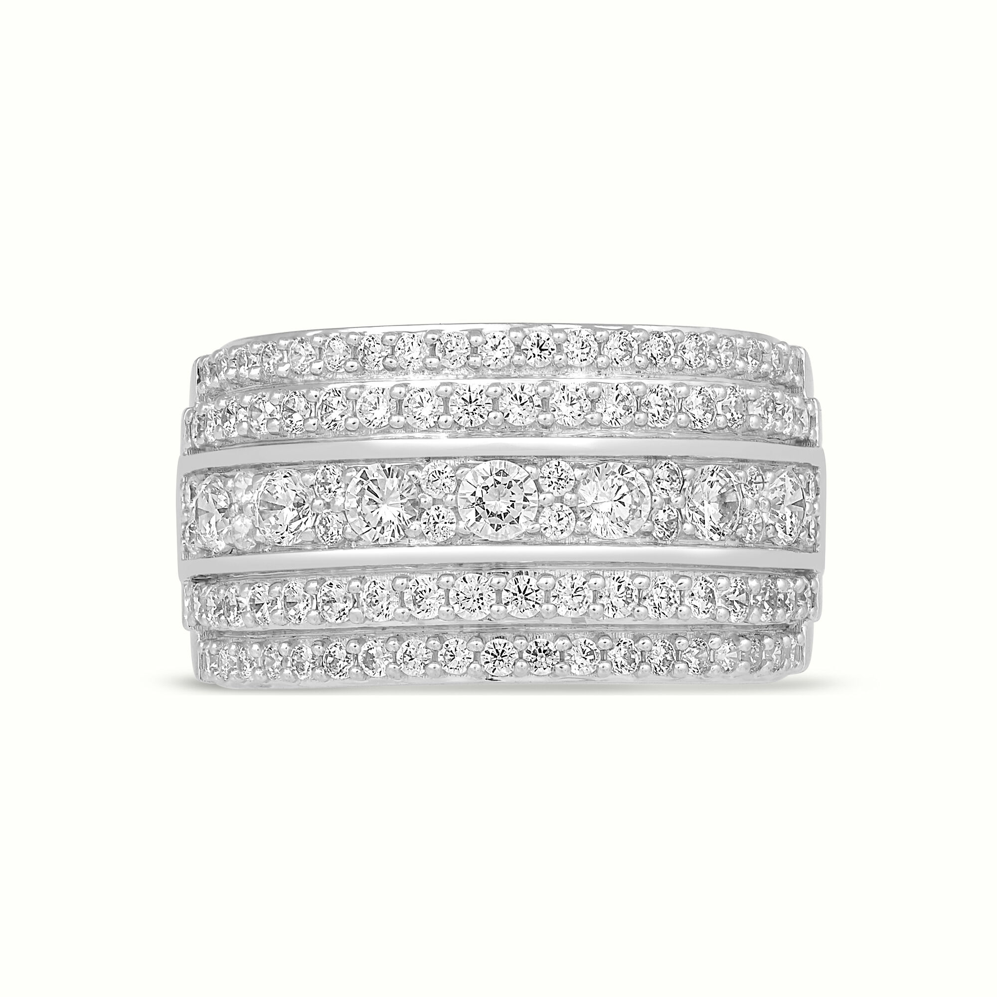 Multi-Row Diamond Ring in 10K White Gold (1 1/2 ct. tw.)