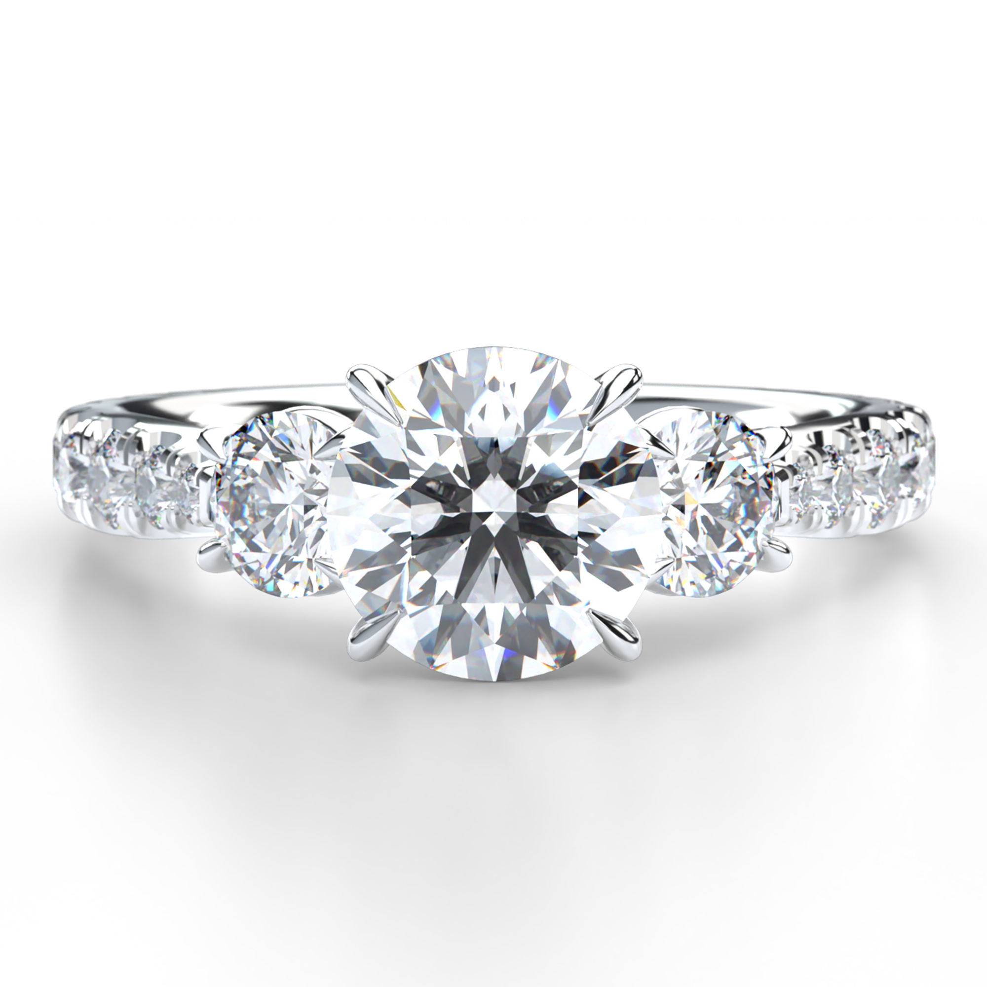 Lab Grown Diamond Three-Stone Engagement Ring