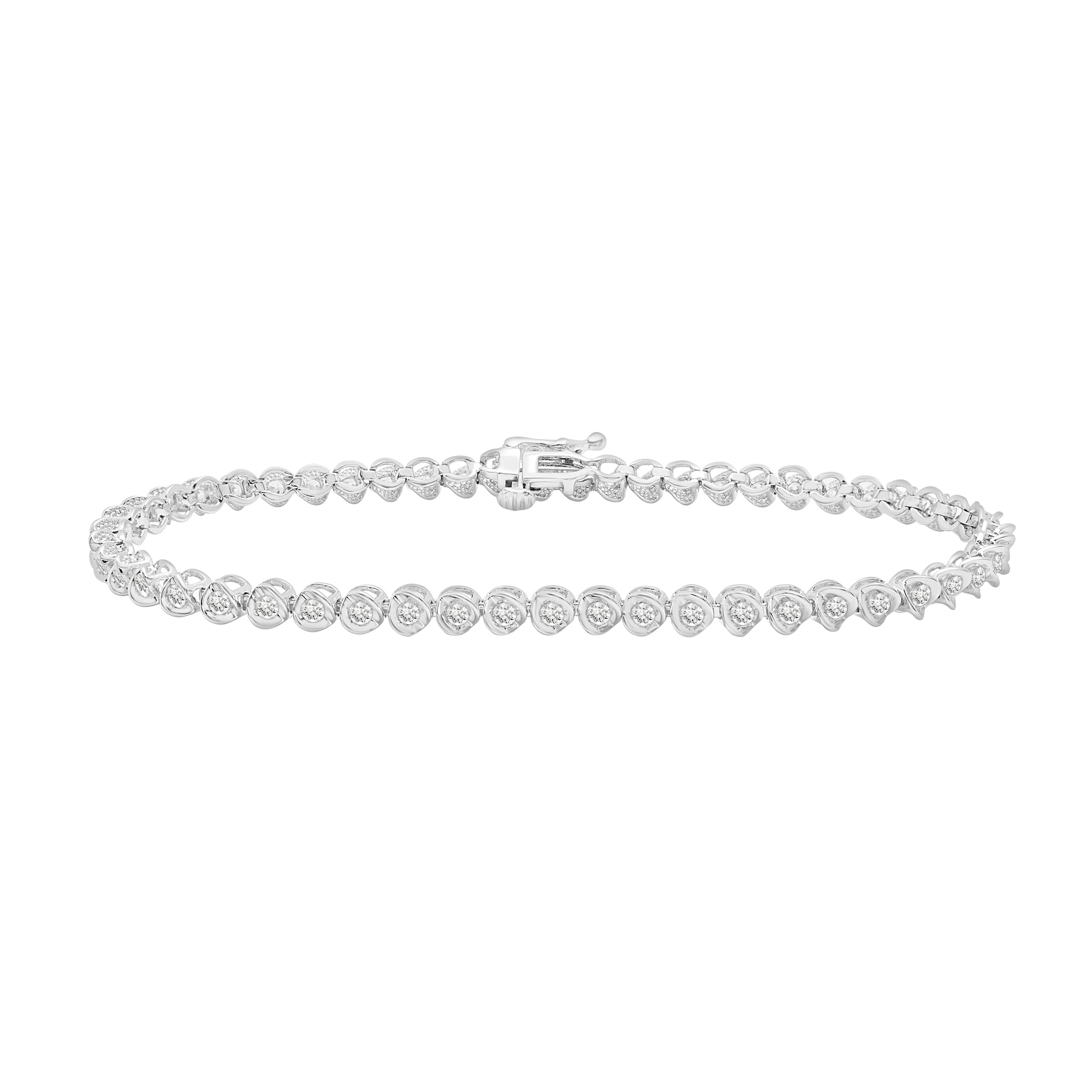 Diamond Nick-Set Bracelet in 10K White Gold (1 ct. tw.)