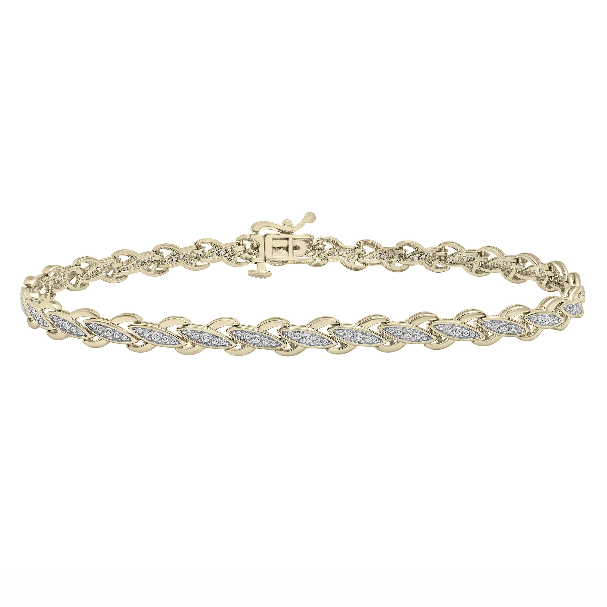 Diamond Link Bracelet in 10K Yellow Gold