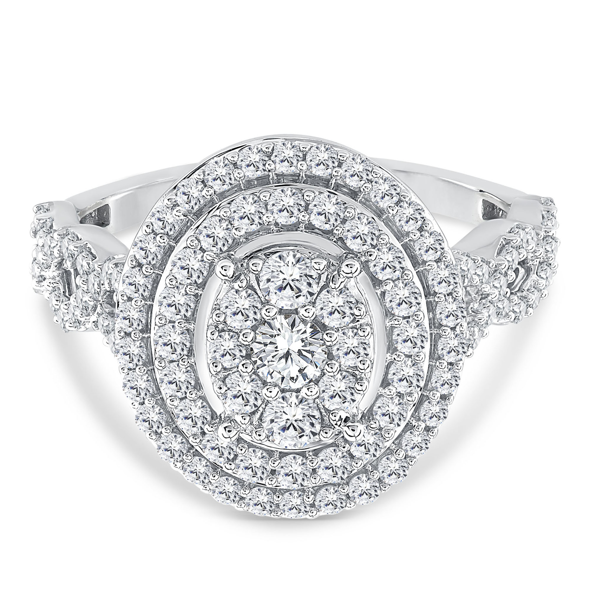 Diamond Halo Engagement Ring in 10K White Gold | Helzberg Diamonds