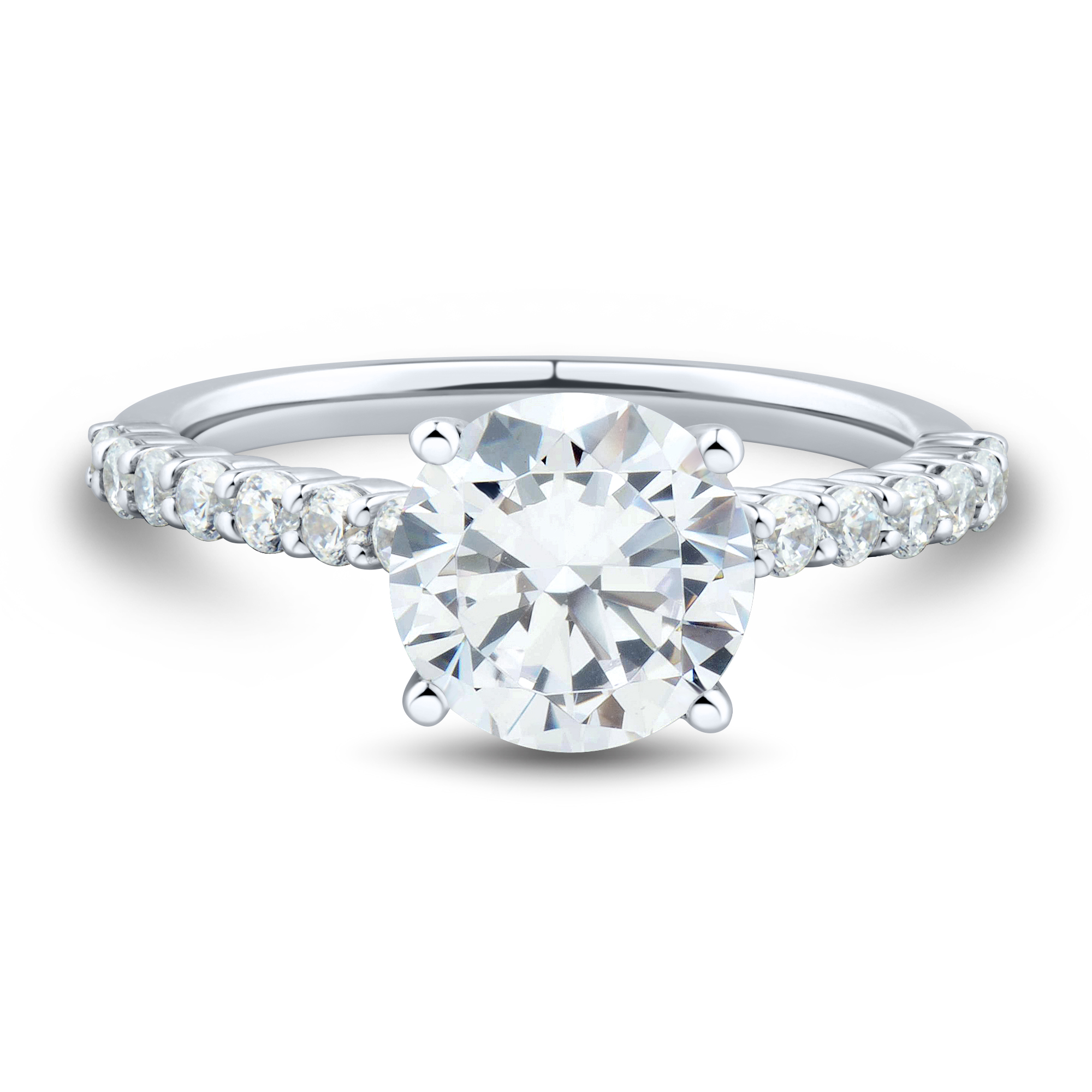 Helzberg Lab Grown Diamonds Round Engagement Ring in 14K Gold (2 1/2 ct ...