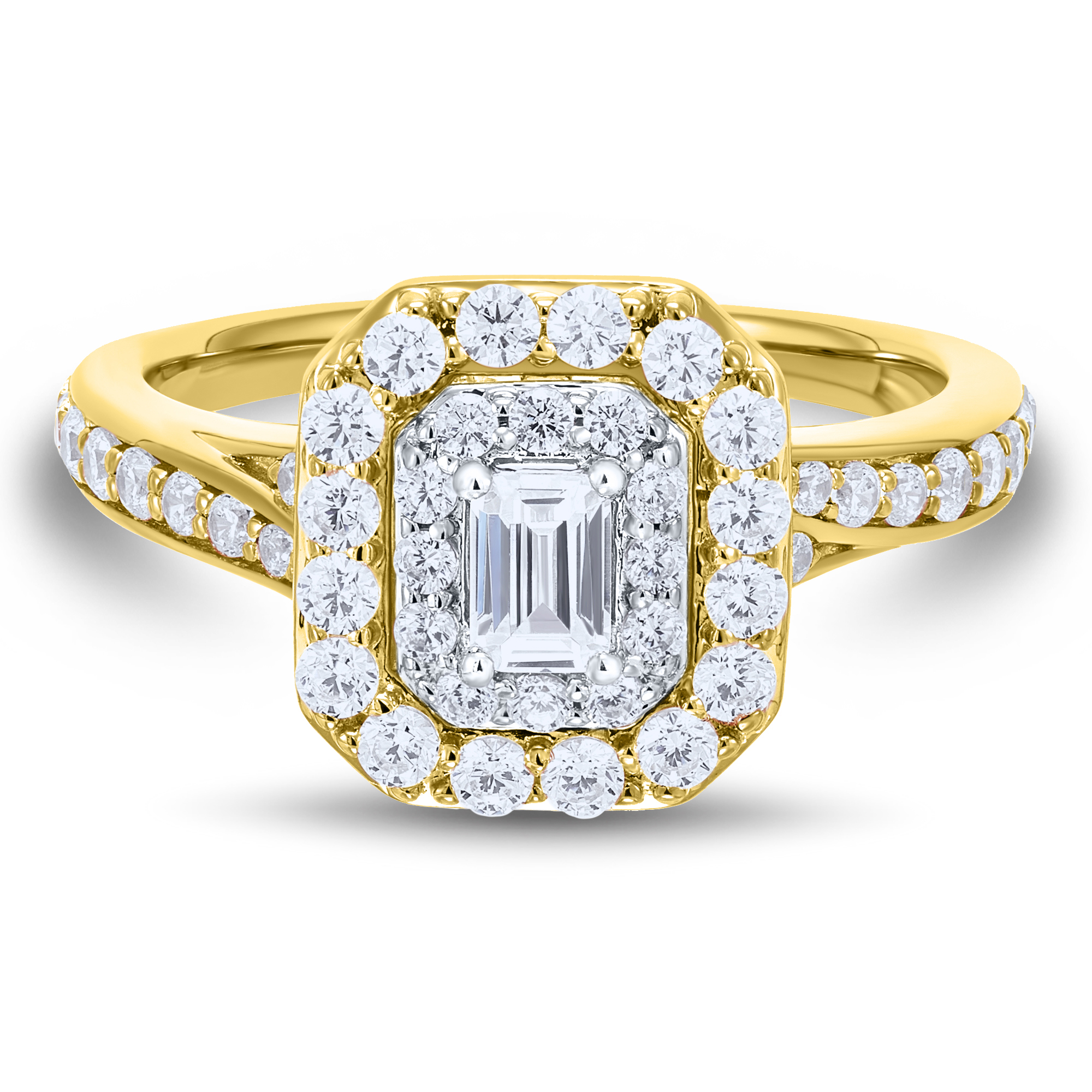 Helzberg Signature Emerald-Cut Halo Engagement Ring