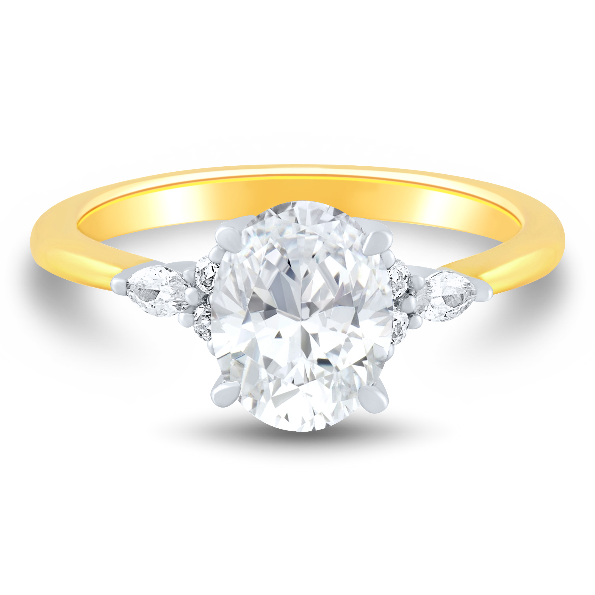 Helzberg Lab Grown Diamonds Lab Grown Diamond Oval and Marquise Engagement Ring