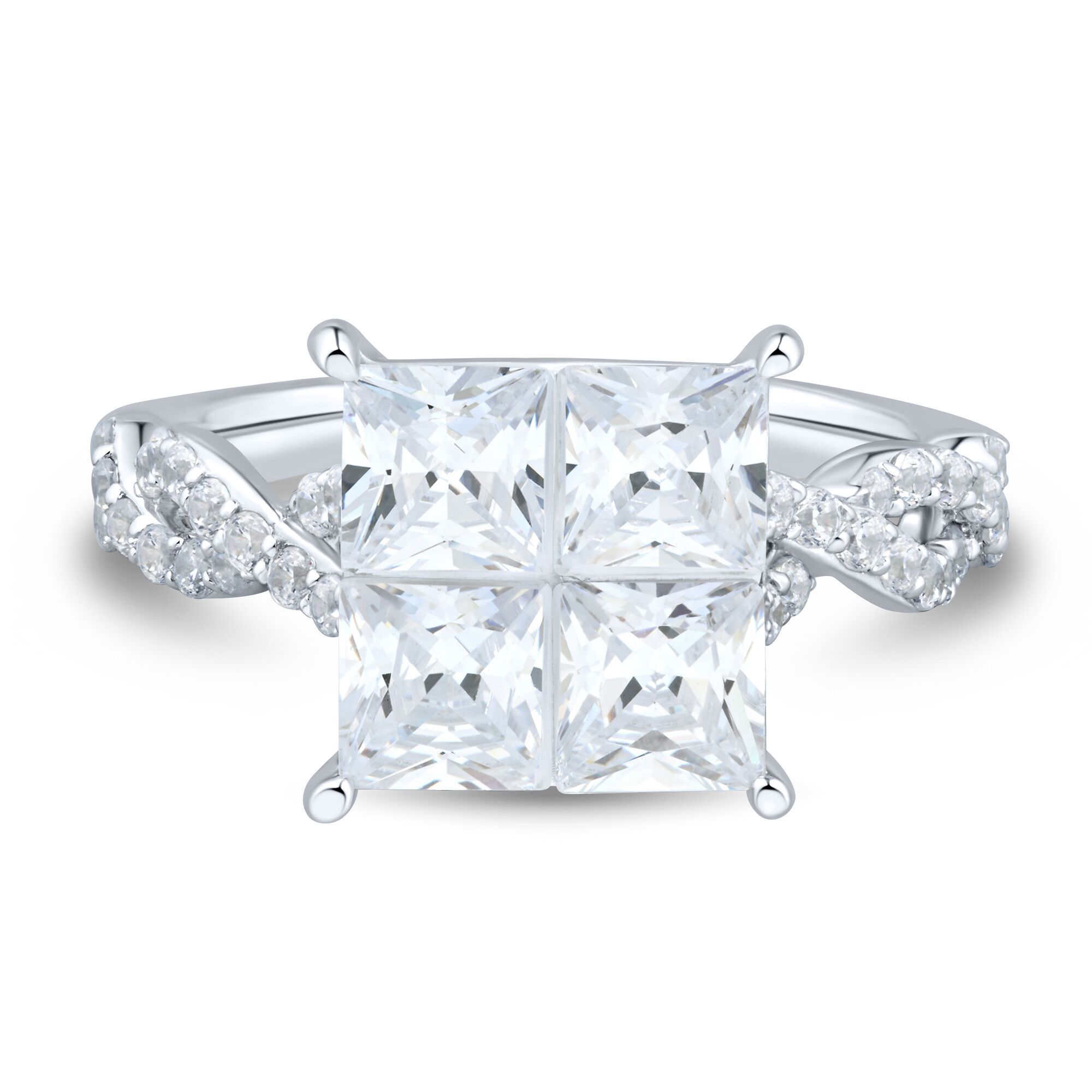 Lab Grown Diamond Composite Engagement Ring in 10K White Gold (3 1/2 ct ...