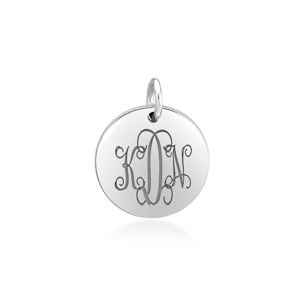 Script Monogram Disc Pendant