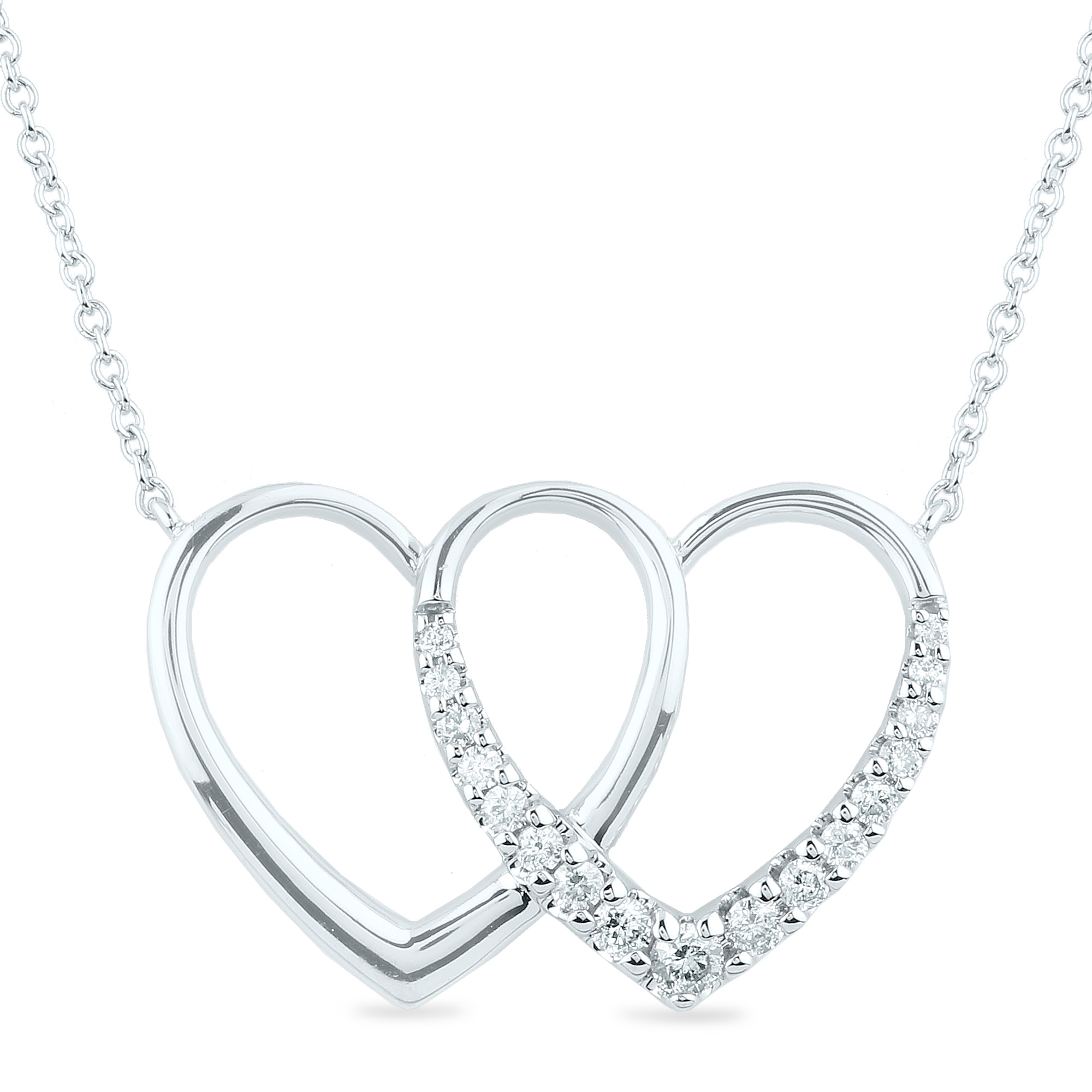 Diamond Double Heart Necklace