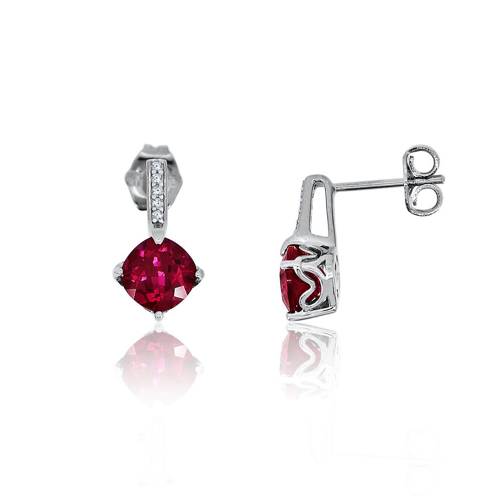 Lab Created Ruby Stud Earrings