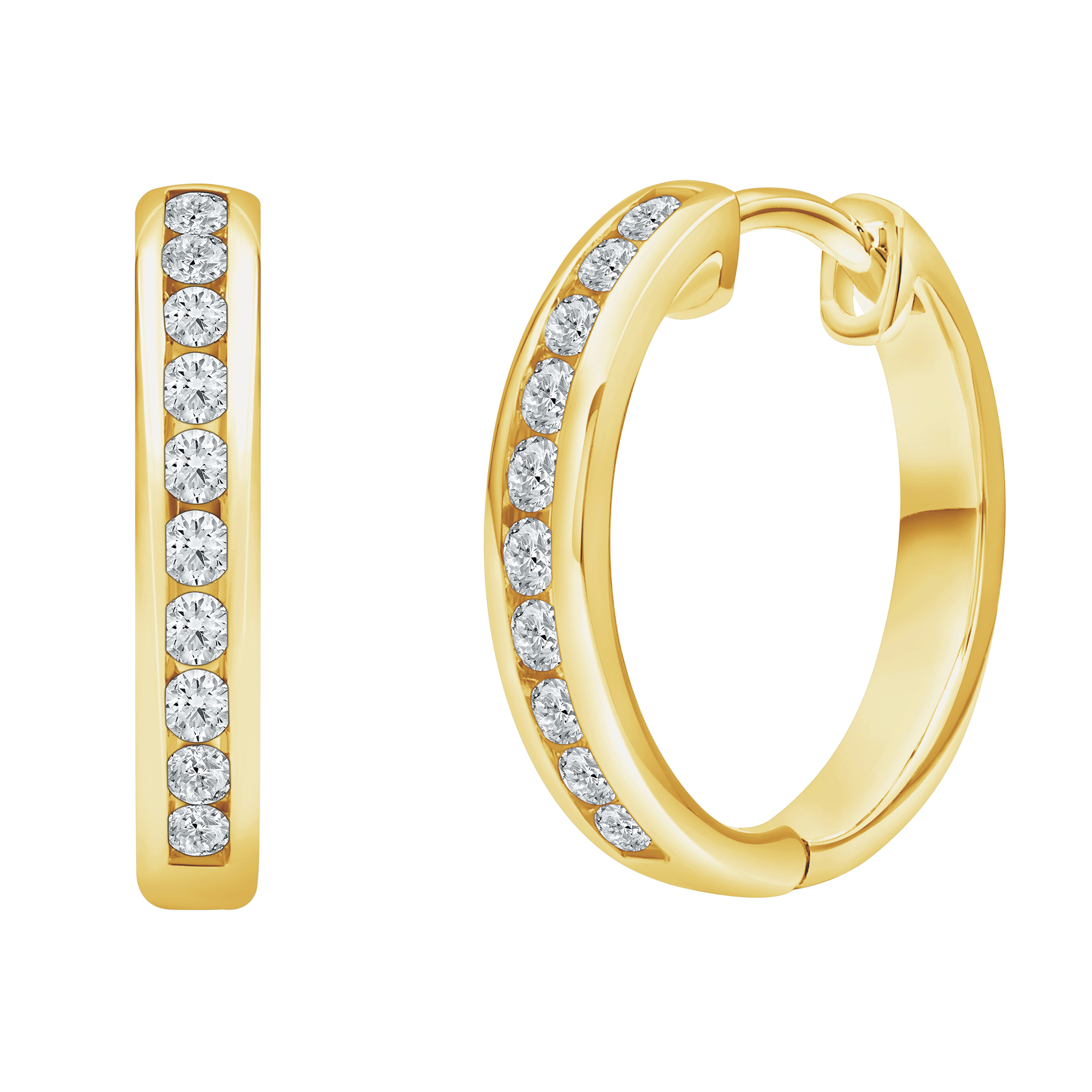 Helzberg Lab Grown Diamonds Lab Grown Diamond Hoops in 14K Gold