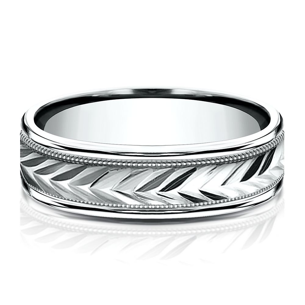 Wedding Band with Wheat Pattern Center Band, 6MM | Helzberg Diamonds