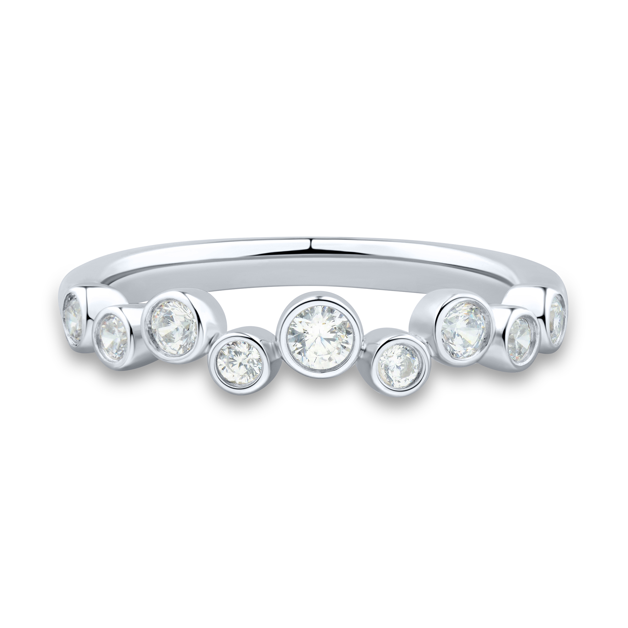 Lab Grown Diamond Bezel Scatter Band in 10K Gold