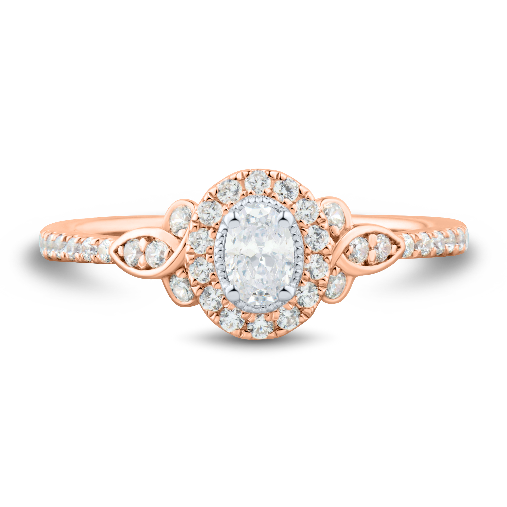 Oval Halo Rose Gold Engagement Rings