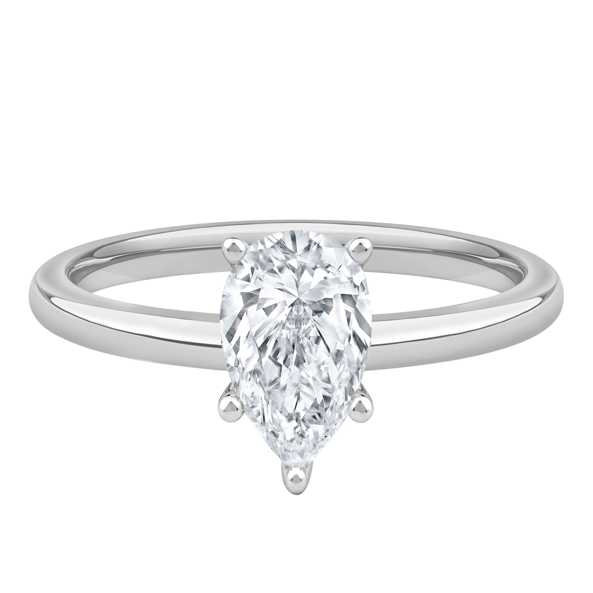 Helzberg Signature Diamond Pear-Shaped Solitaire Engagement Ring