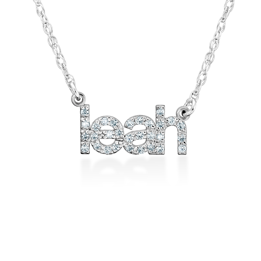 Diamond Name Plate Necklace