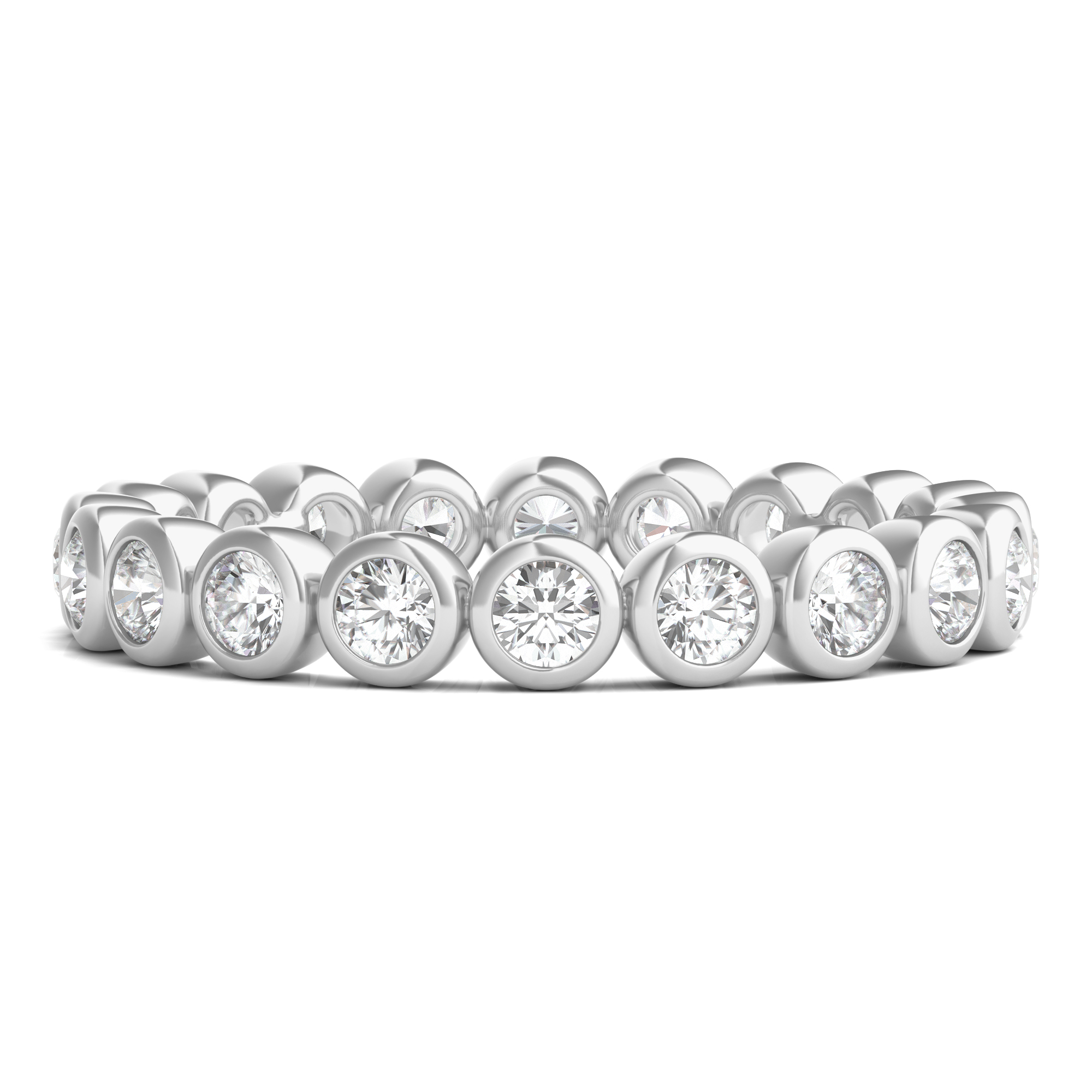 Helzberg Signature® Round Diamond Bezel-Set Eternity Band | Helzberg ...