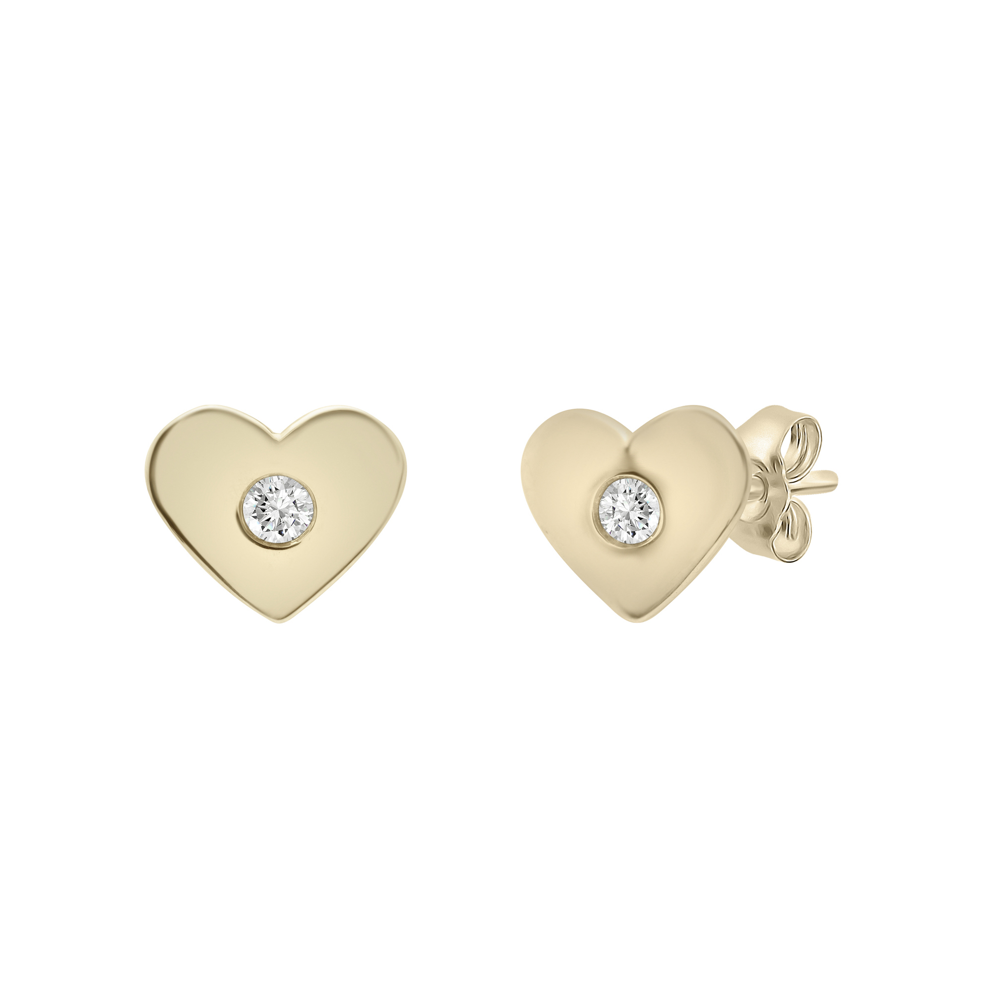 10K Gold Heart Earrings