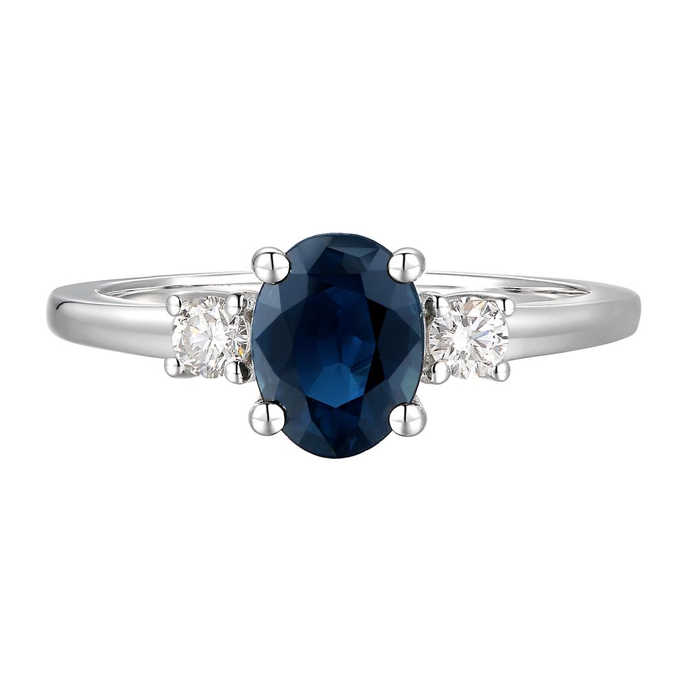 Sapphire & Diamond Ring in 14K White Gold | Helzberg Diamonds