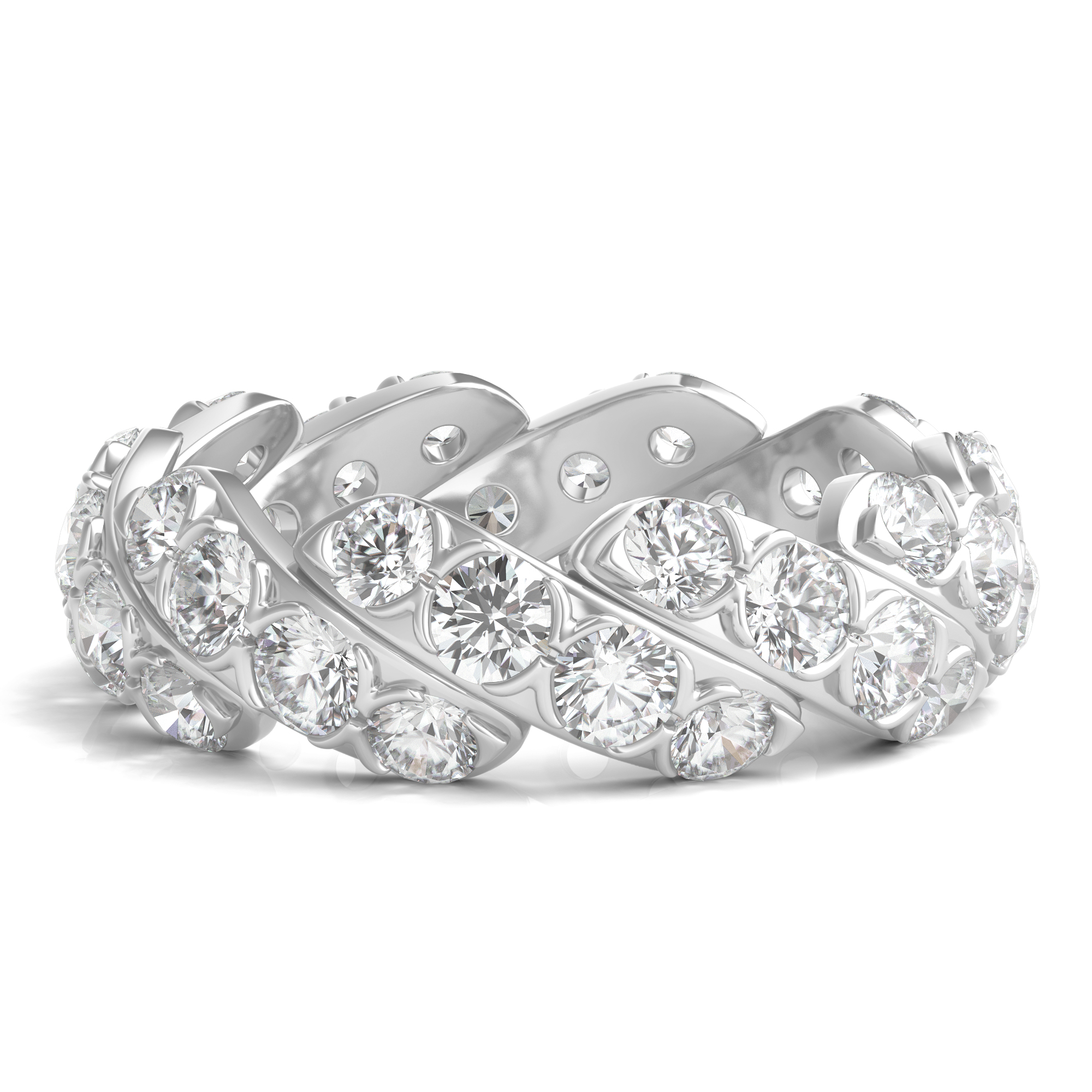 Round-Cut Lab Grown Diamond Twist Eternity Band