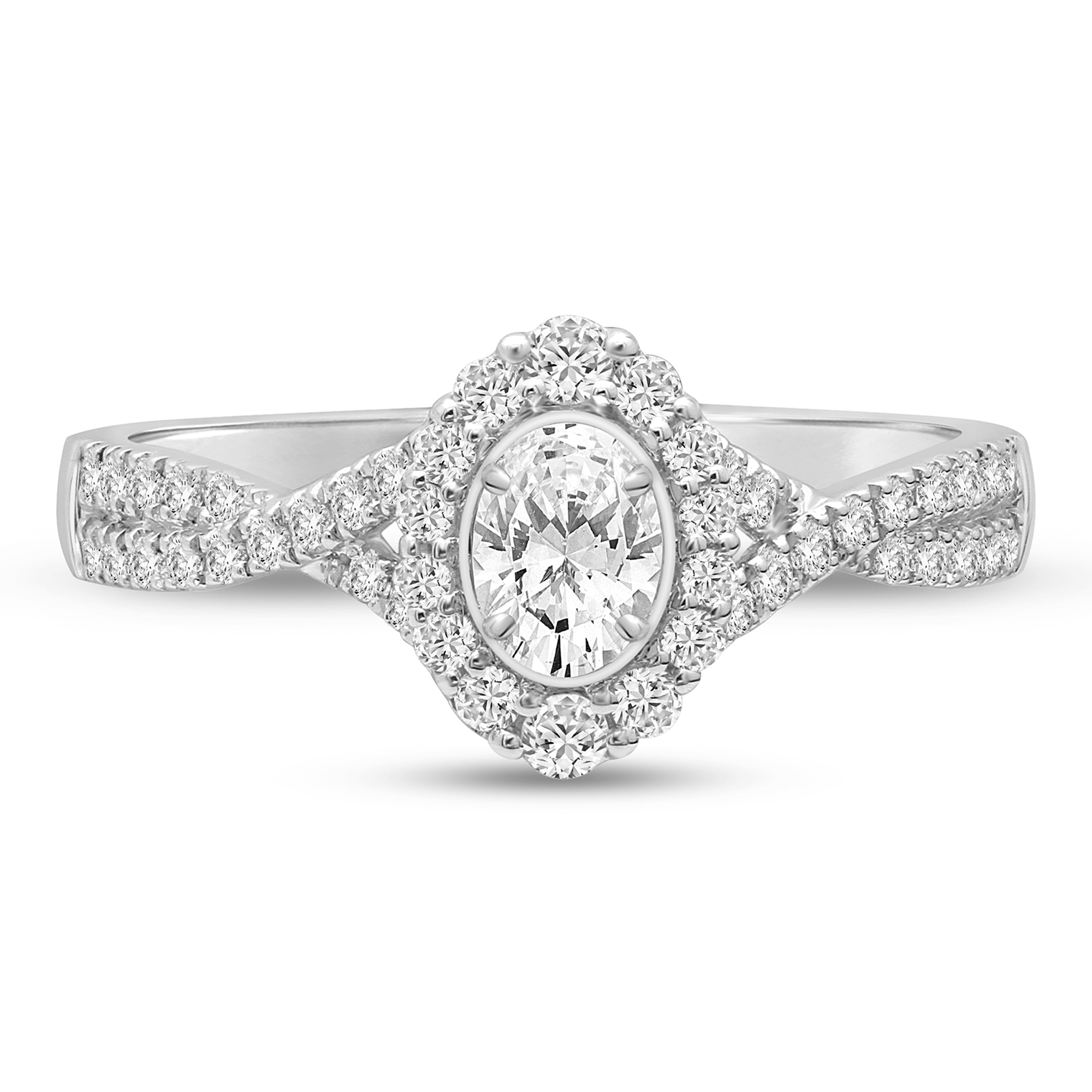Helzberg Signature Oval Halo Diamond Engagement Ring