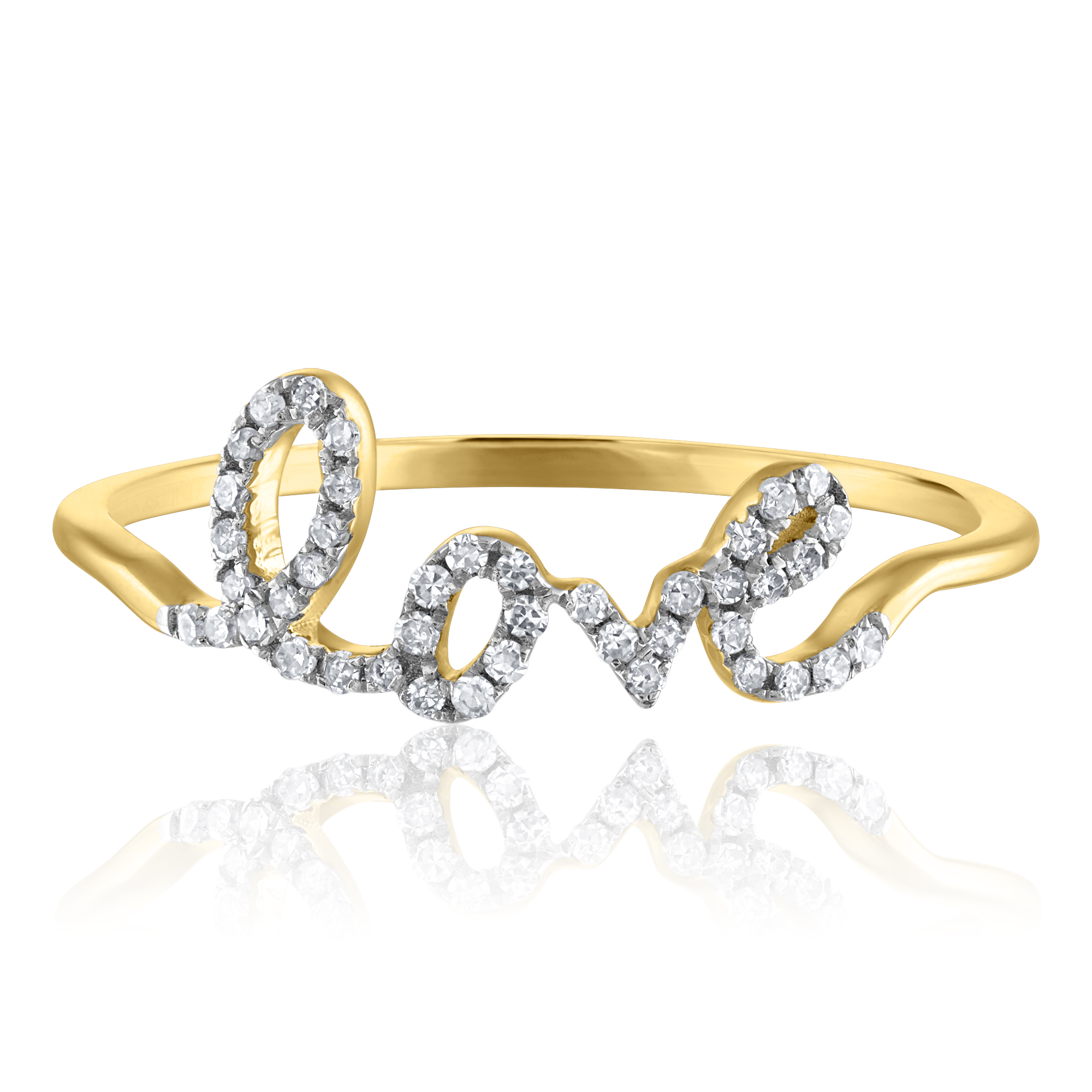 Love Word Diamond Ring