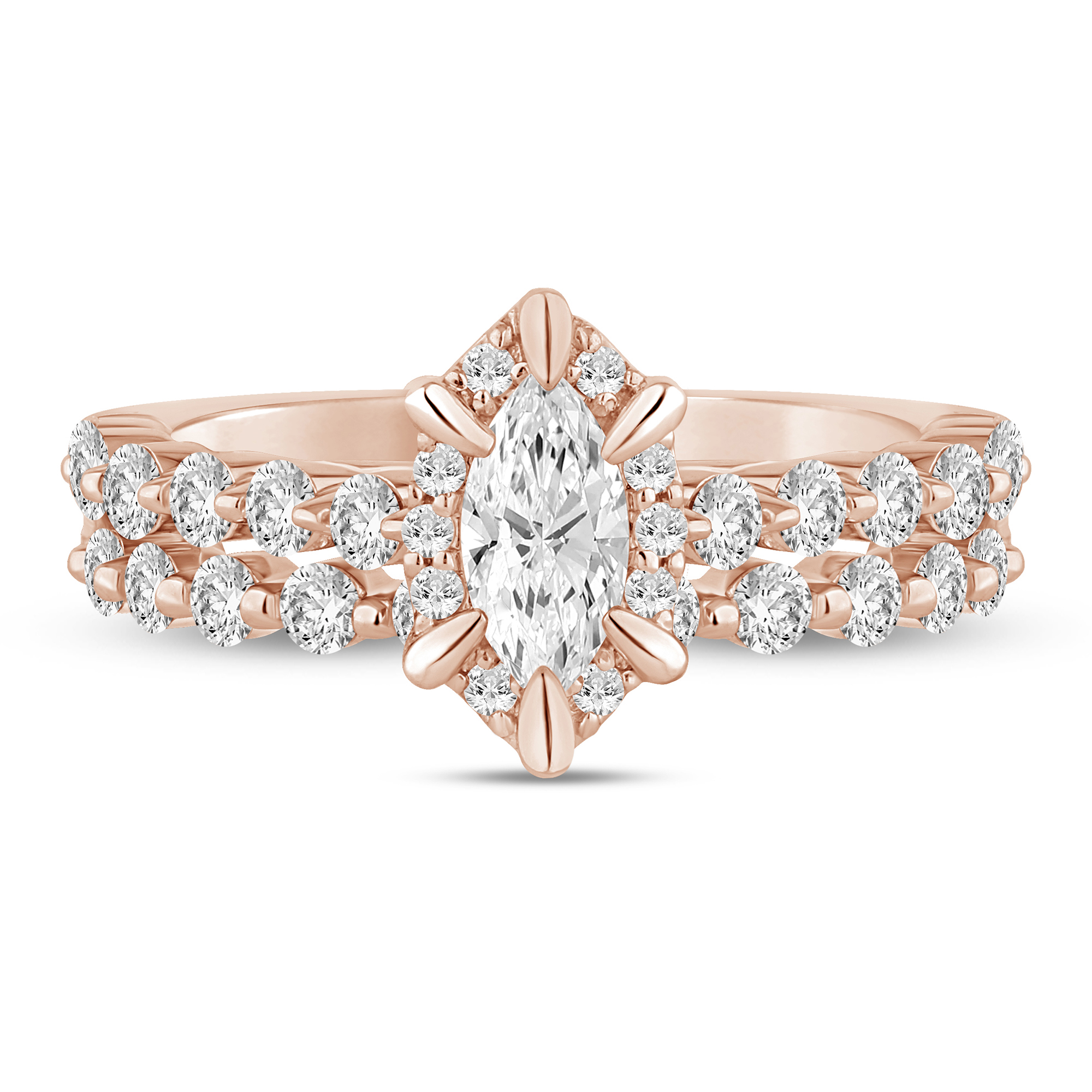 Helzberg Signature Diamond Halo Engagement Ring Set