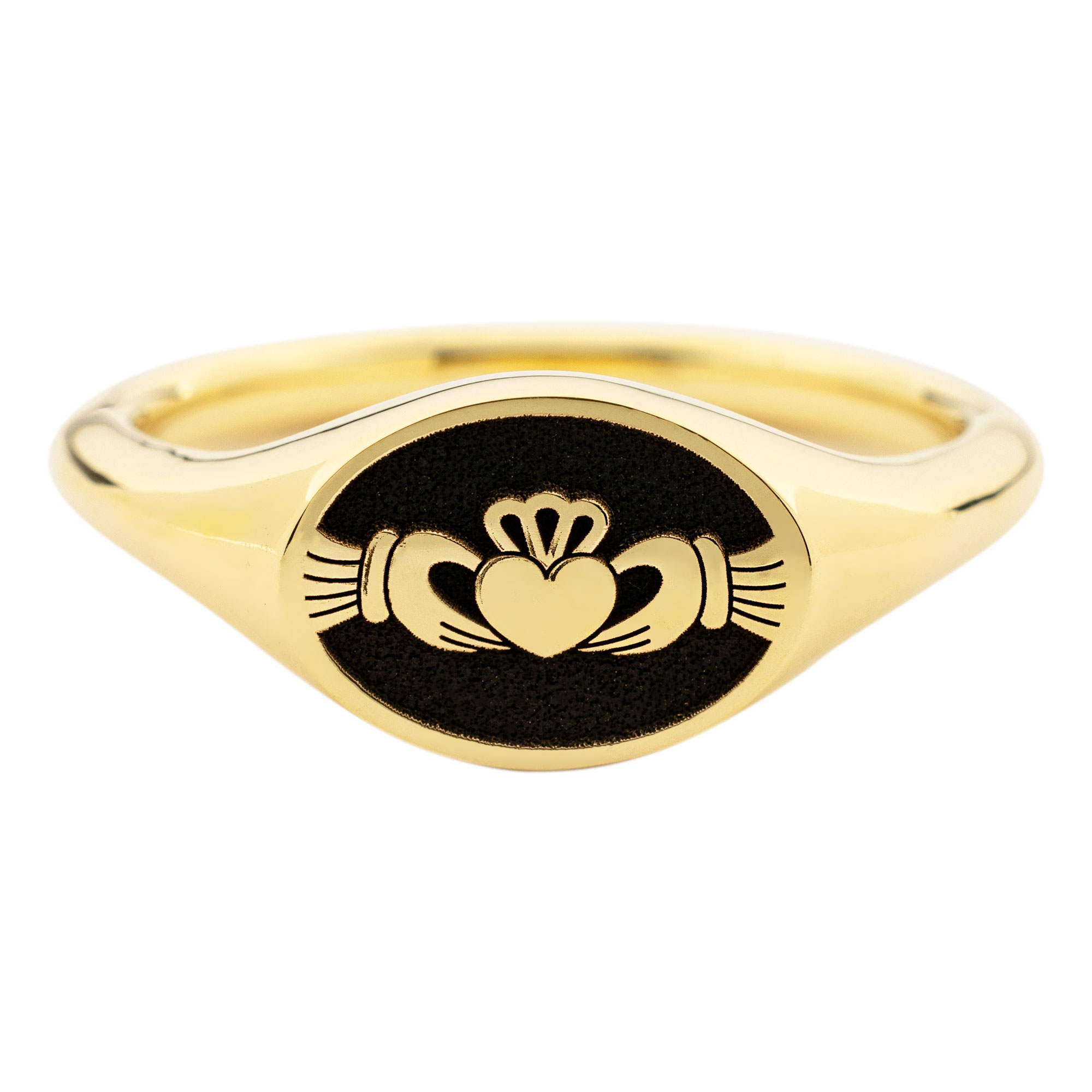 Claddagh Signet Ring in 14K Yellow Gold