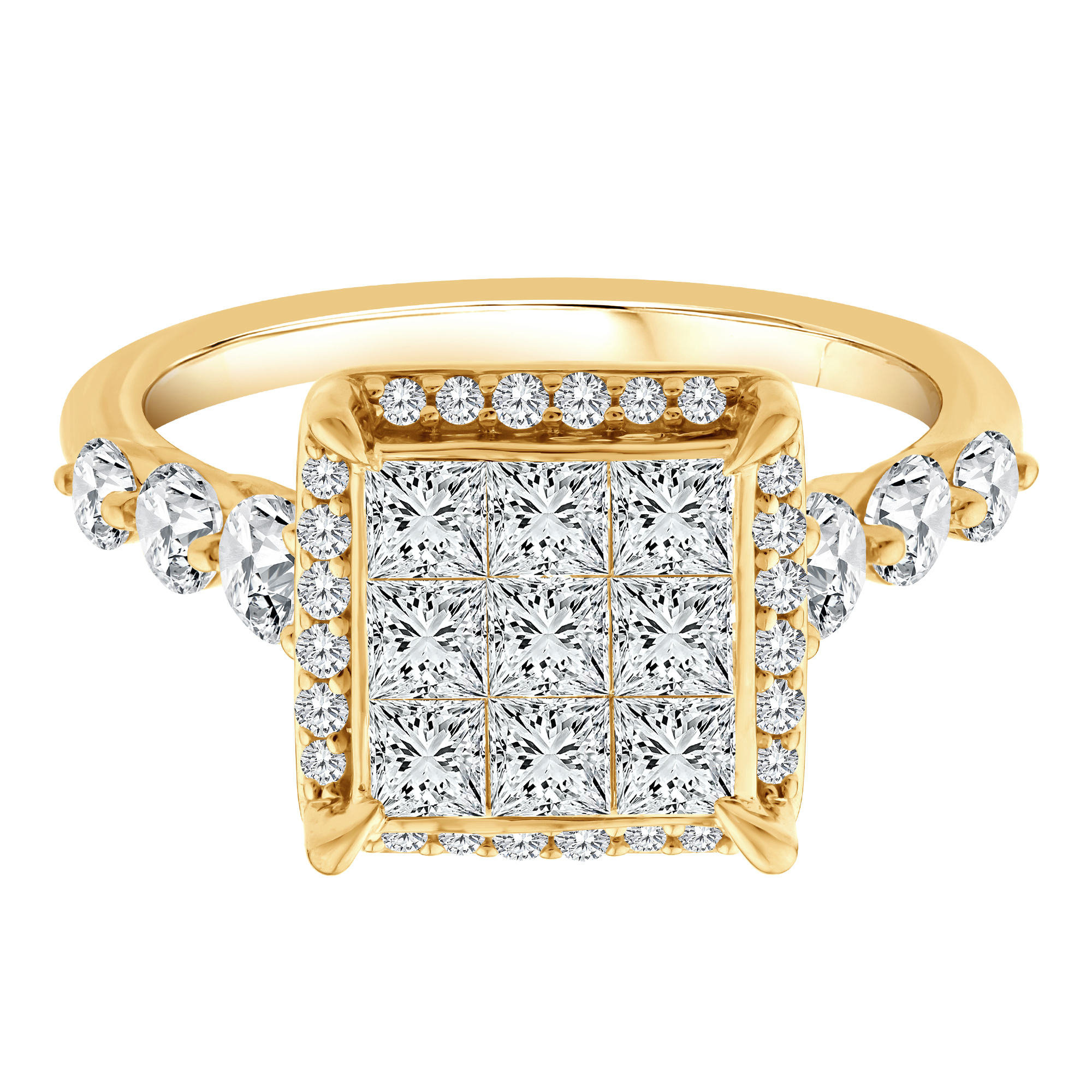 Diamond Composite Engagement Ring in 10K Yellow Gold (1 1/2 ct. tw.)
