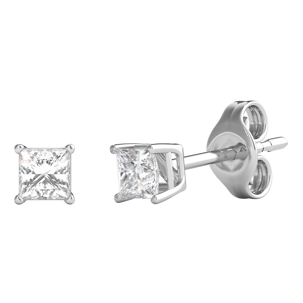 White Gold Plain Stud Earrings