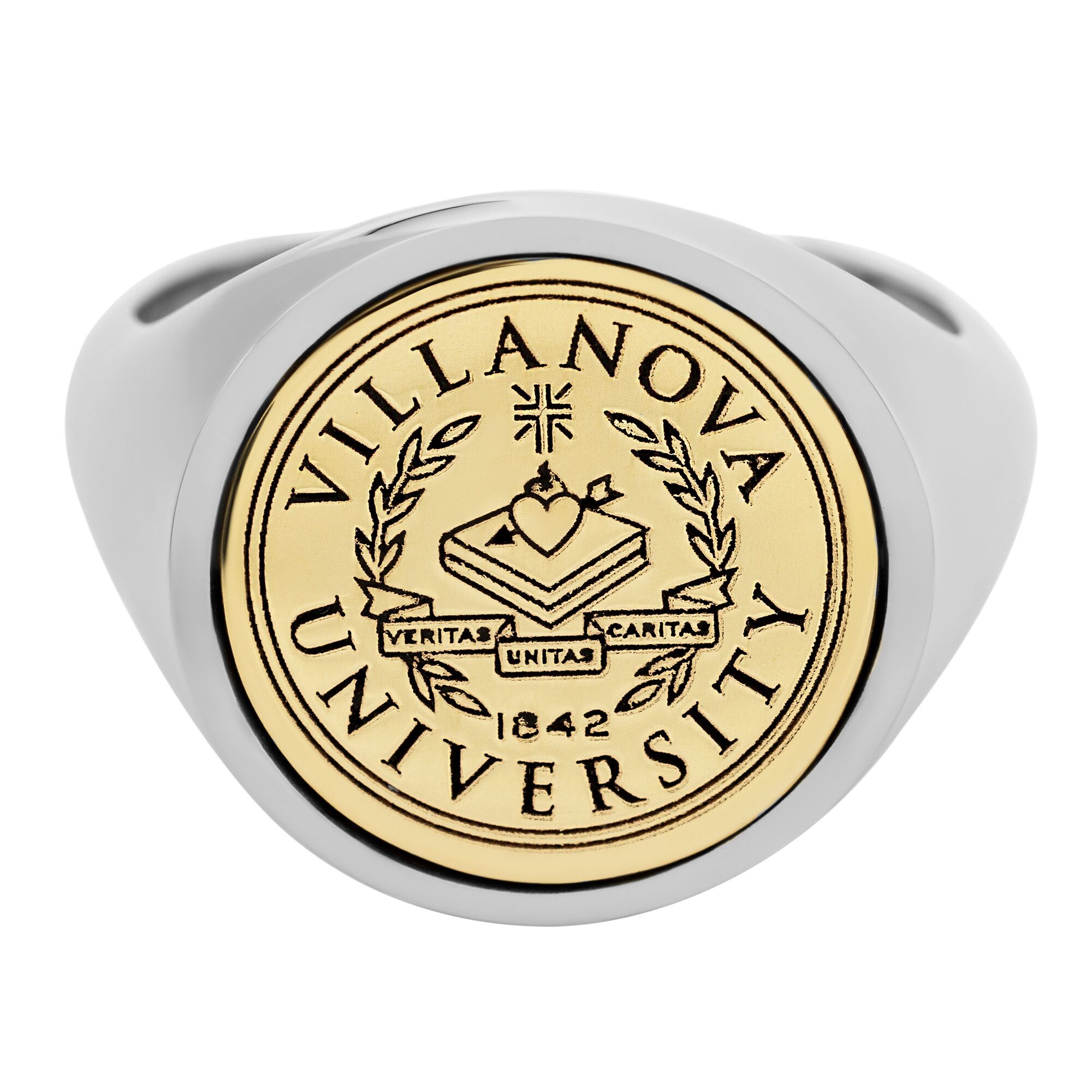 Lashbrook® Villanova Signet Ring in 14K White and Yellow Gold