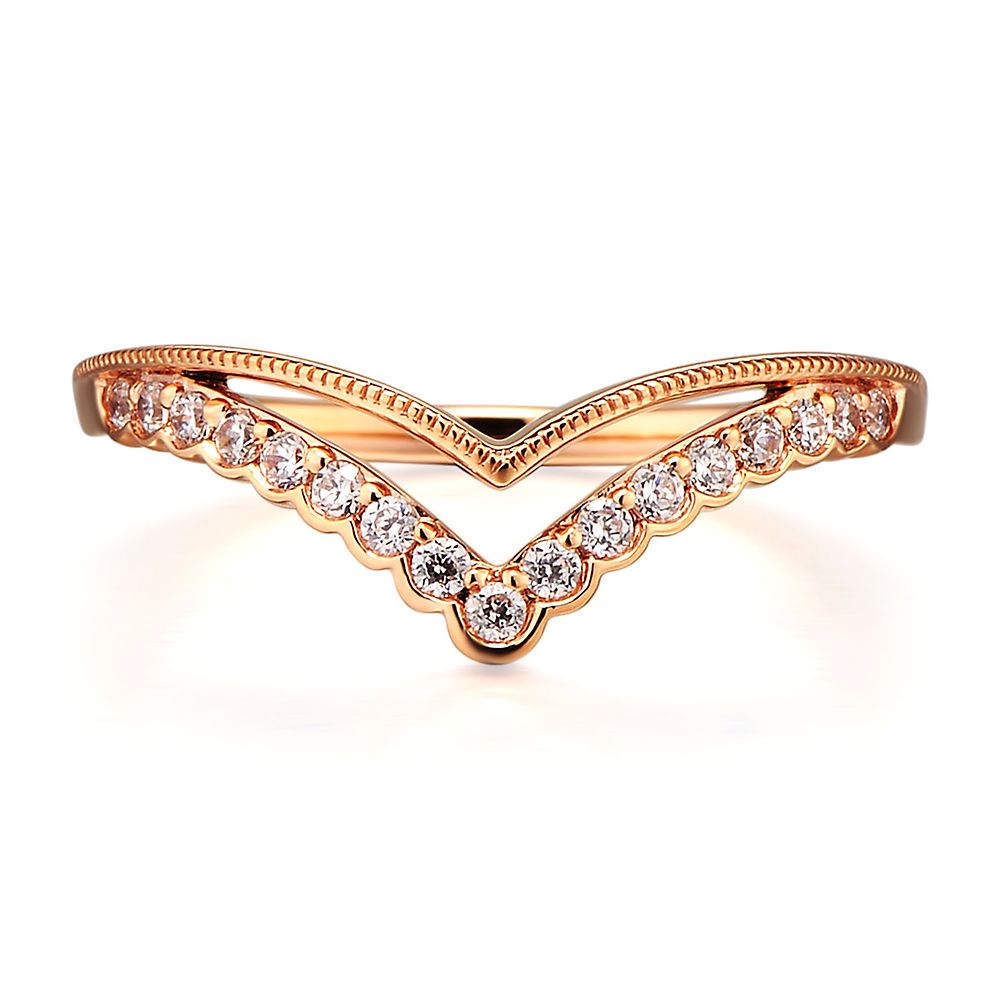 1/5 ct. tw. Diamond Contour Band in 14K Rose Gold | Helzberg Diamonds