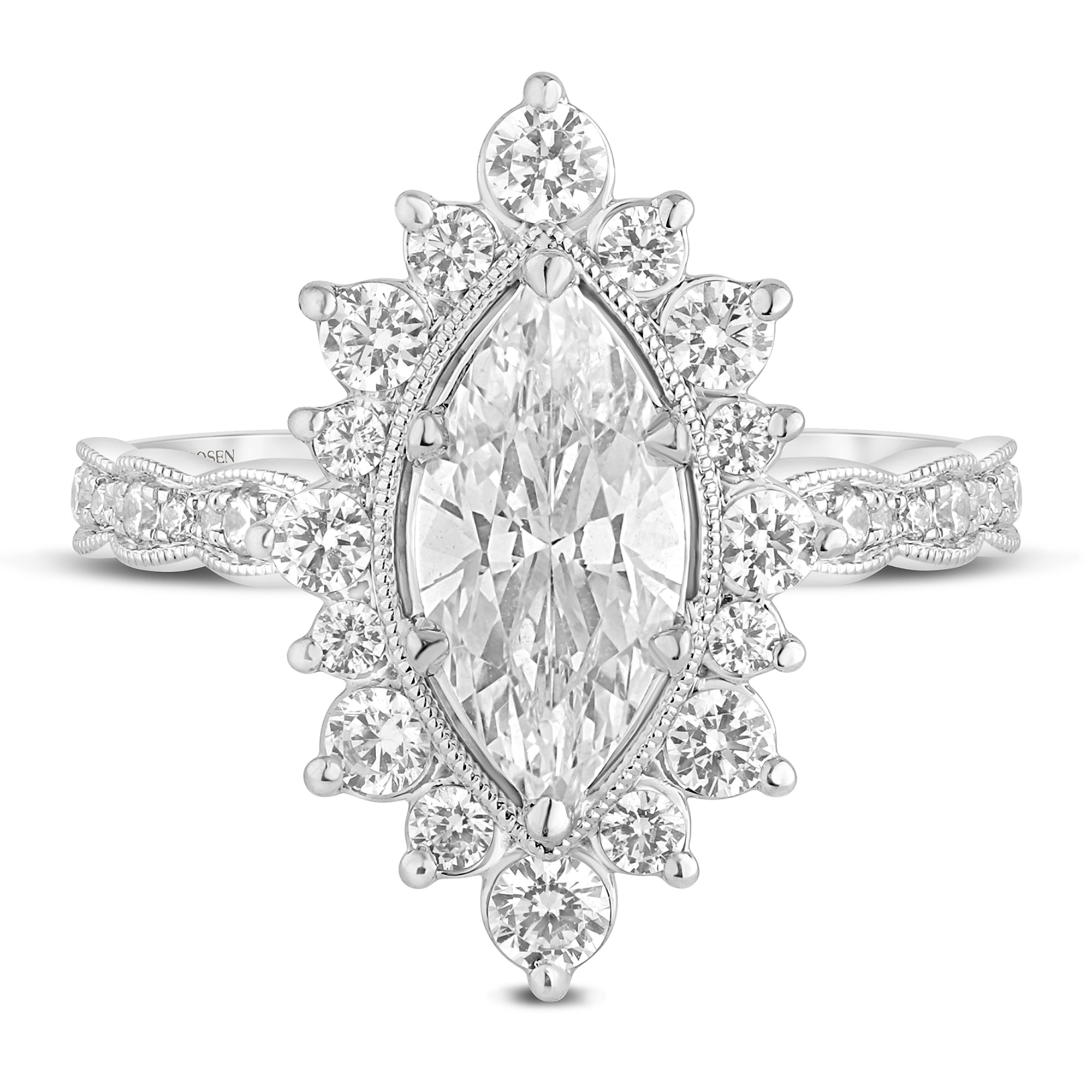 Zac Posen Lab Grown Diamond Marquise-Shaped Engagement Ring
