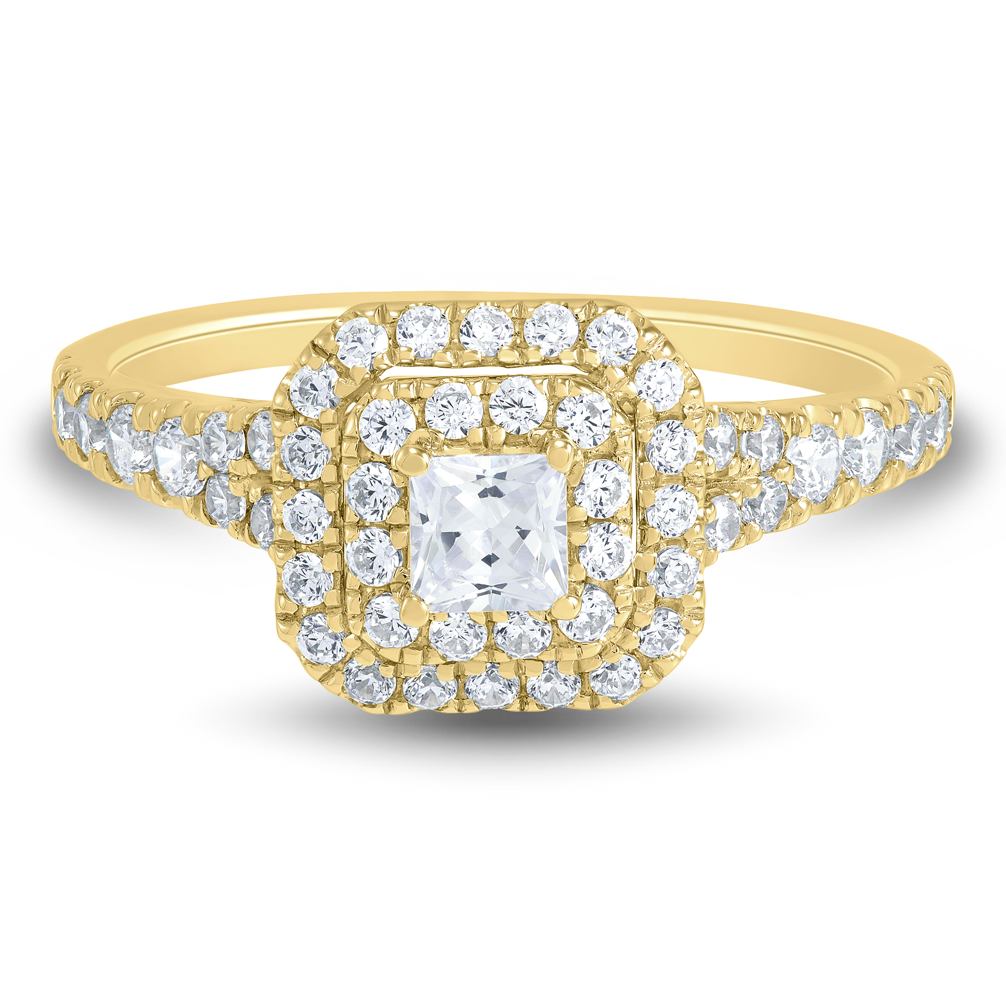 Princess-Cut Double Halo Engagement Ring | Helzberg Diamonds