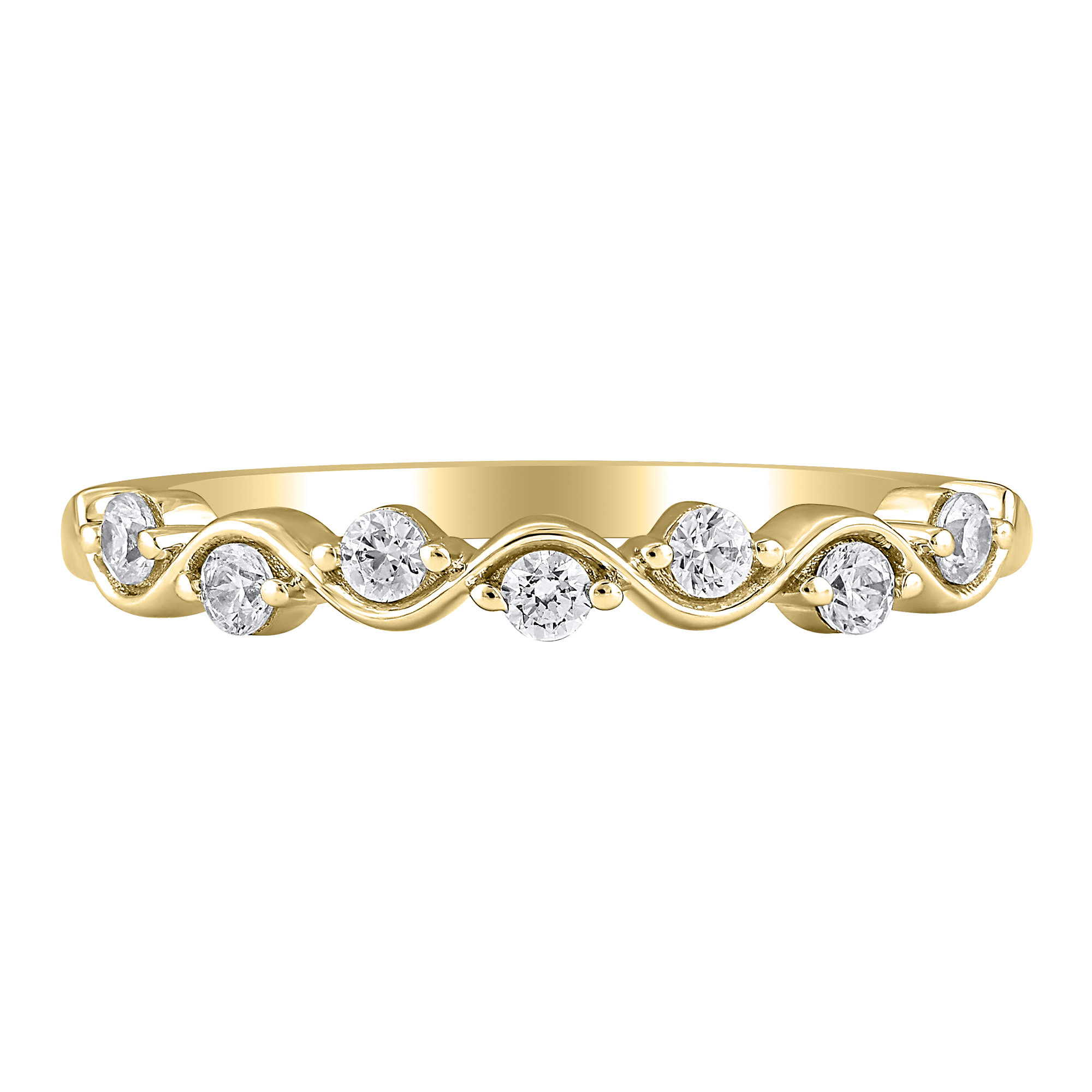 Wavy Diamond Band in 10K Gold