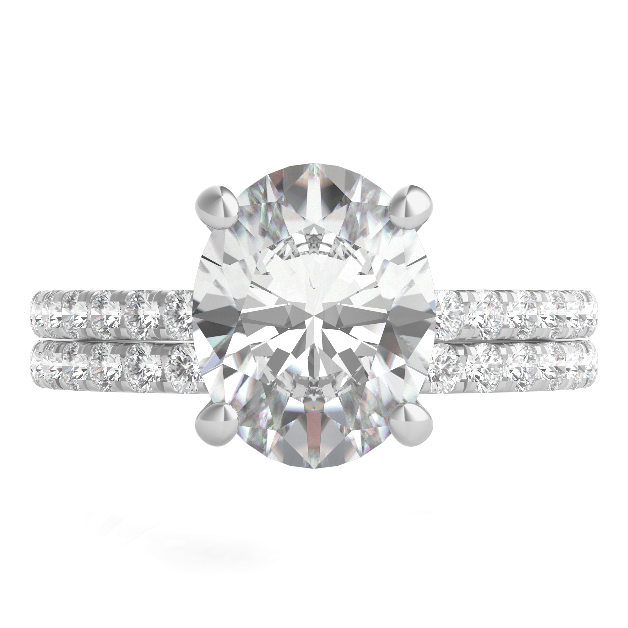 Discover the elegance of the Lab Grown Diamond Oval Bridal Set ...