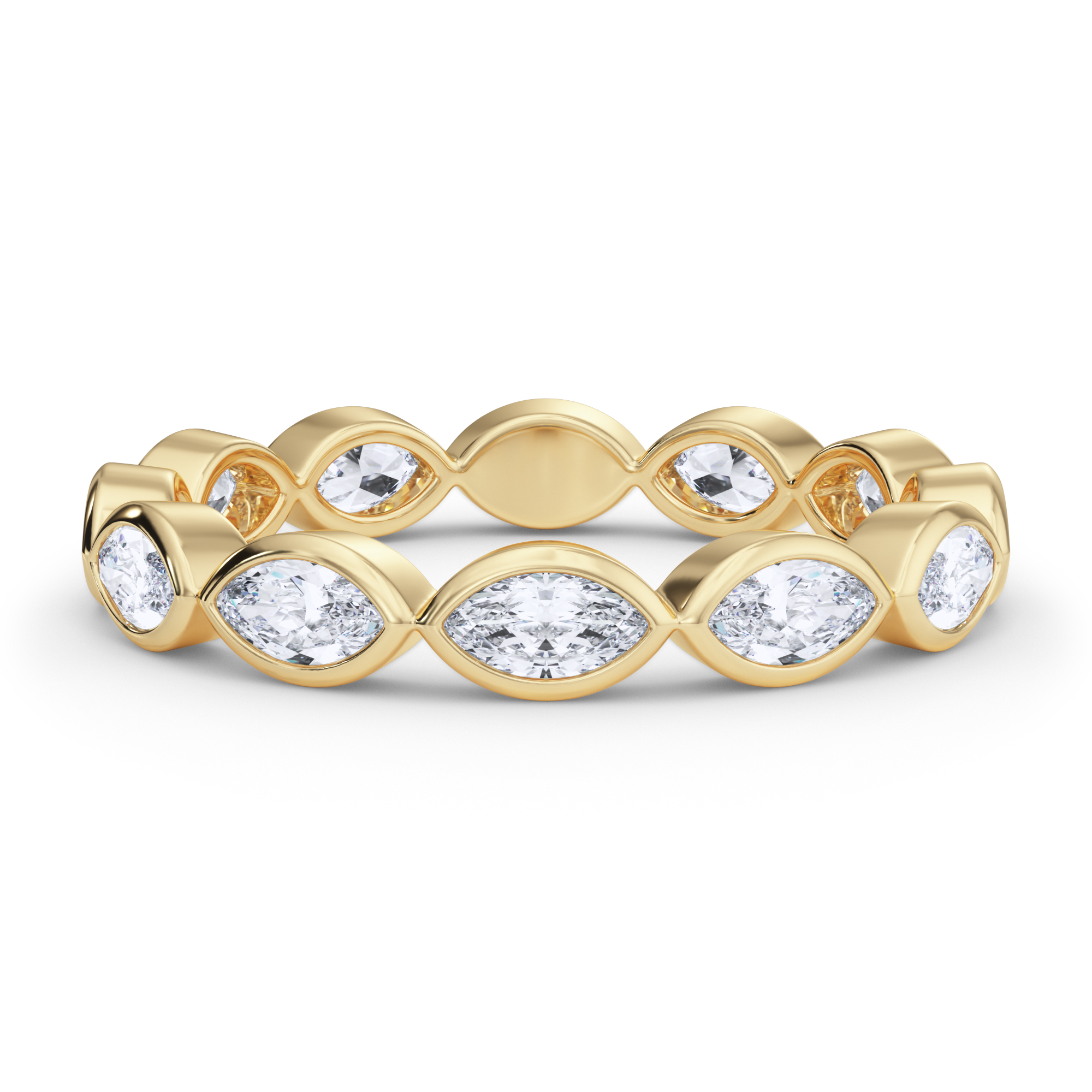 Helzberg Signature Bezel-Set Diamond Oval True Eternity Band