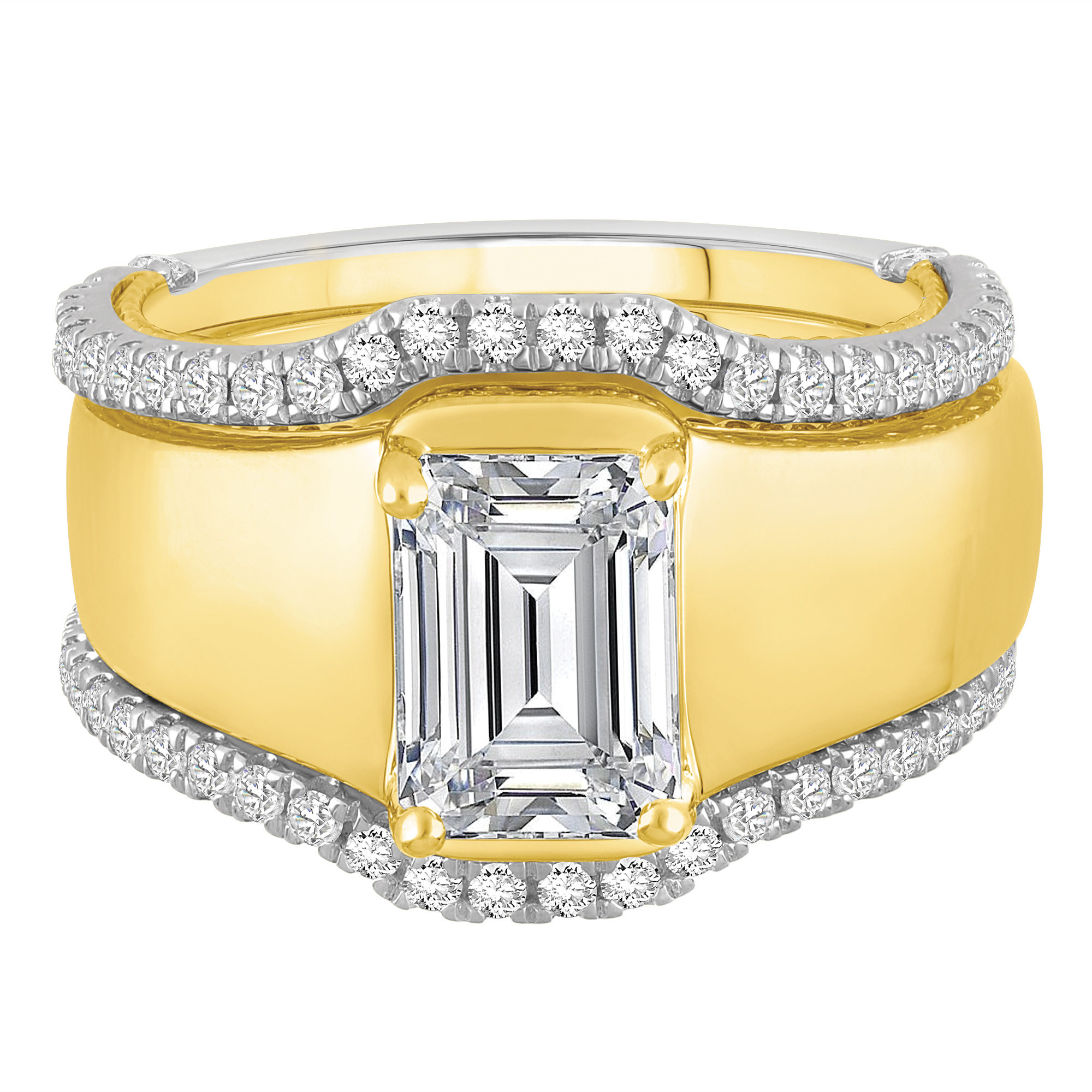 Bellissima Zeta Lab Grown Diamond Emerald-Cut Bridal Set