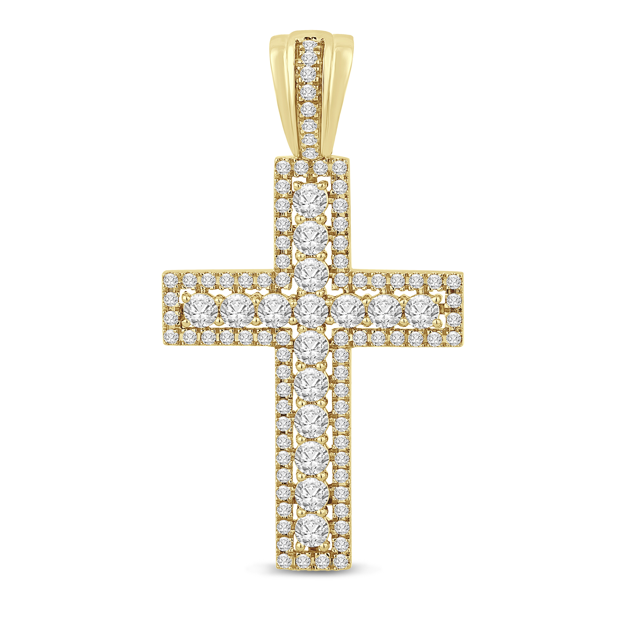 Men’s Diamond Cross Pendant in 10K Yellow Gold