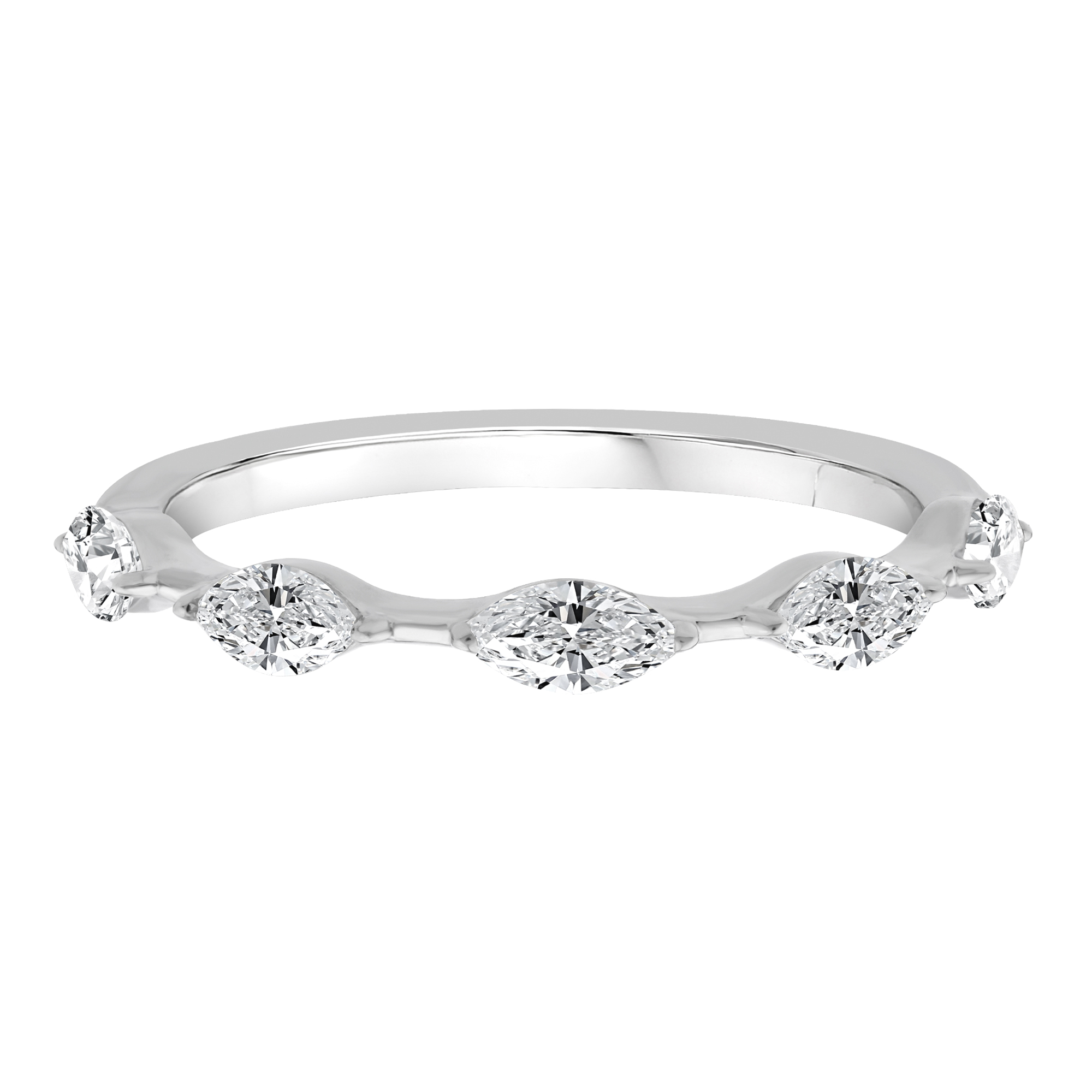 Helzberg Lab Grown Diamonds Marquise Stack Ring in 10K Gold