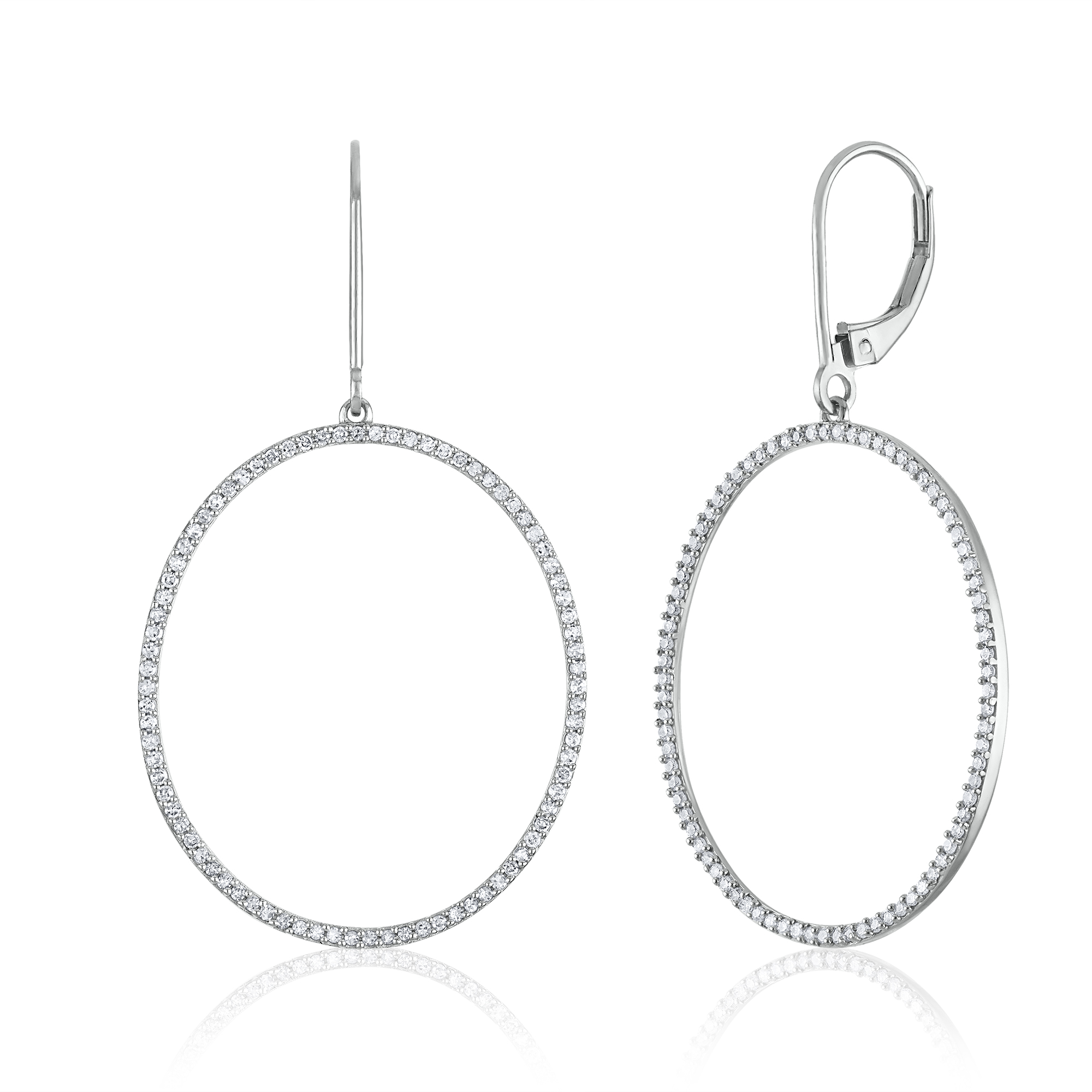 10K White Gold Hoop Earrings