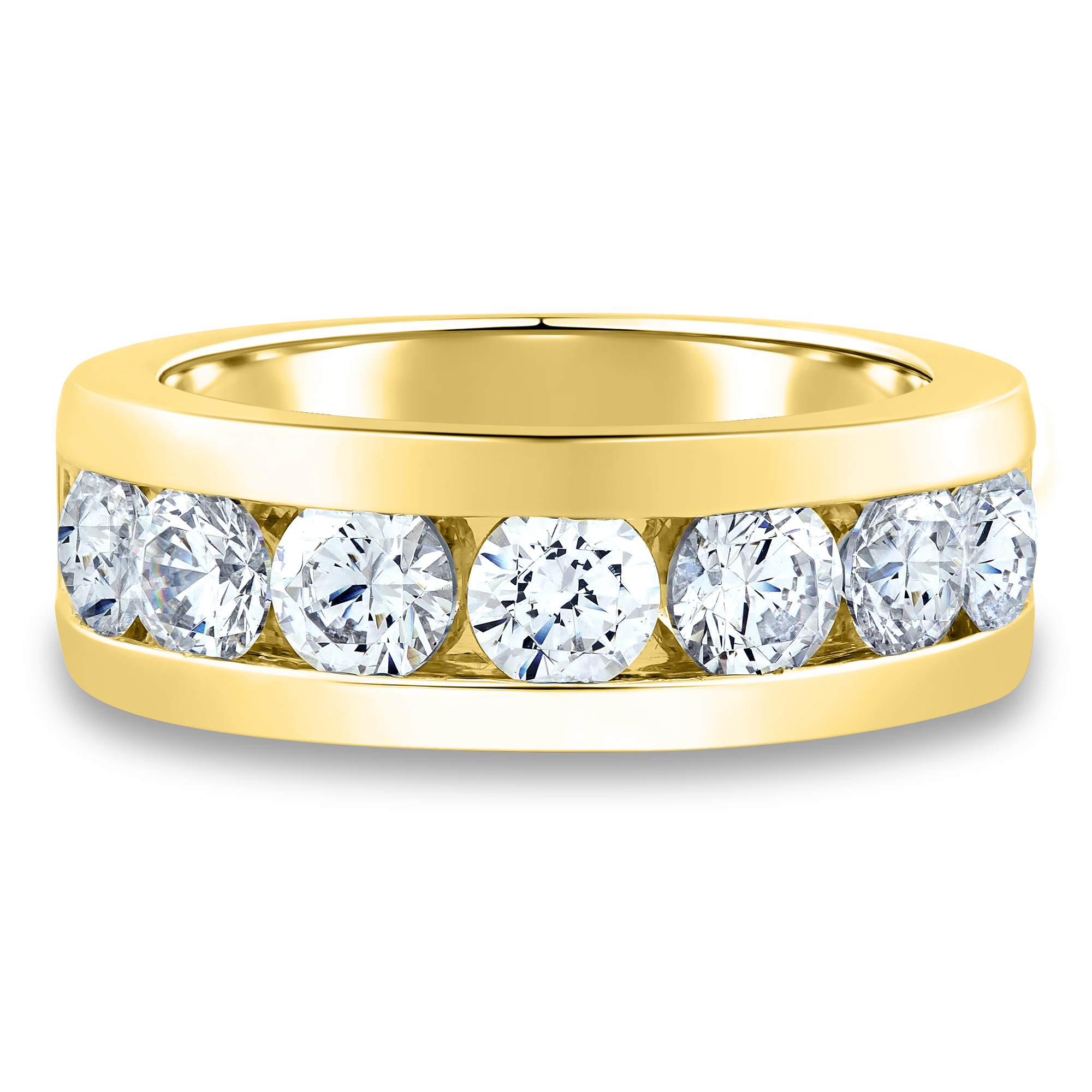 Helzberg Lab Grown Diamonds Men’s Channel-Set Lab Grown Diamond Wedding ...