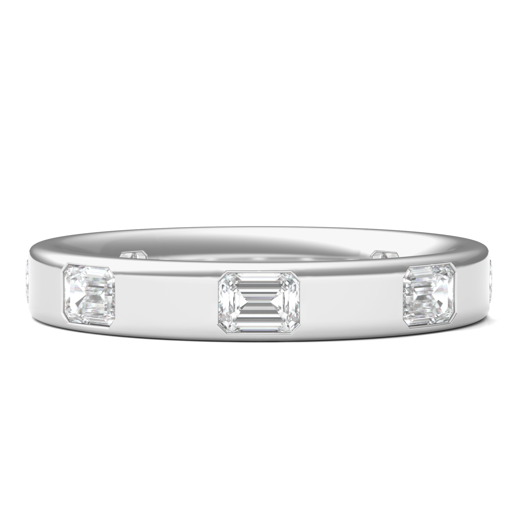 Helzberg Signature Collection Emerald-Cut Diamond Wide-Set Band