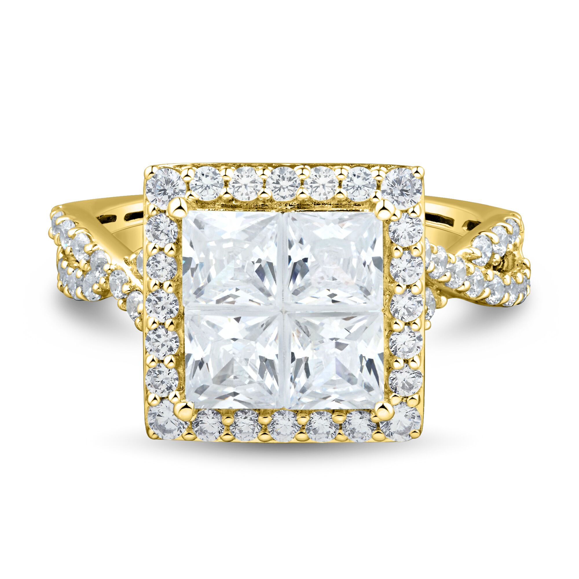 Lab Grown Diamond Composite Engagement Ring in 10K Yellow Gold (3 ct. tw.)