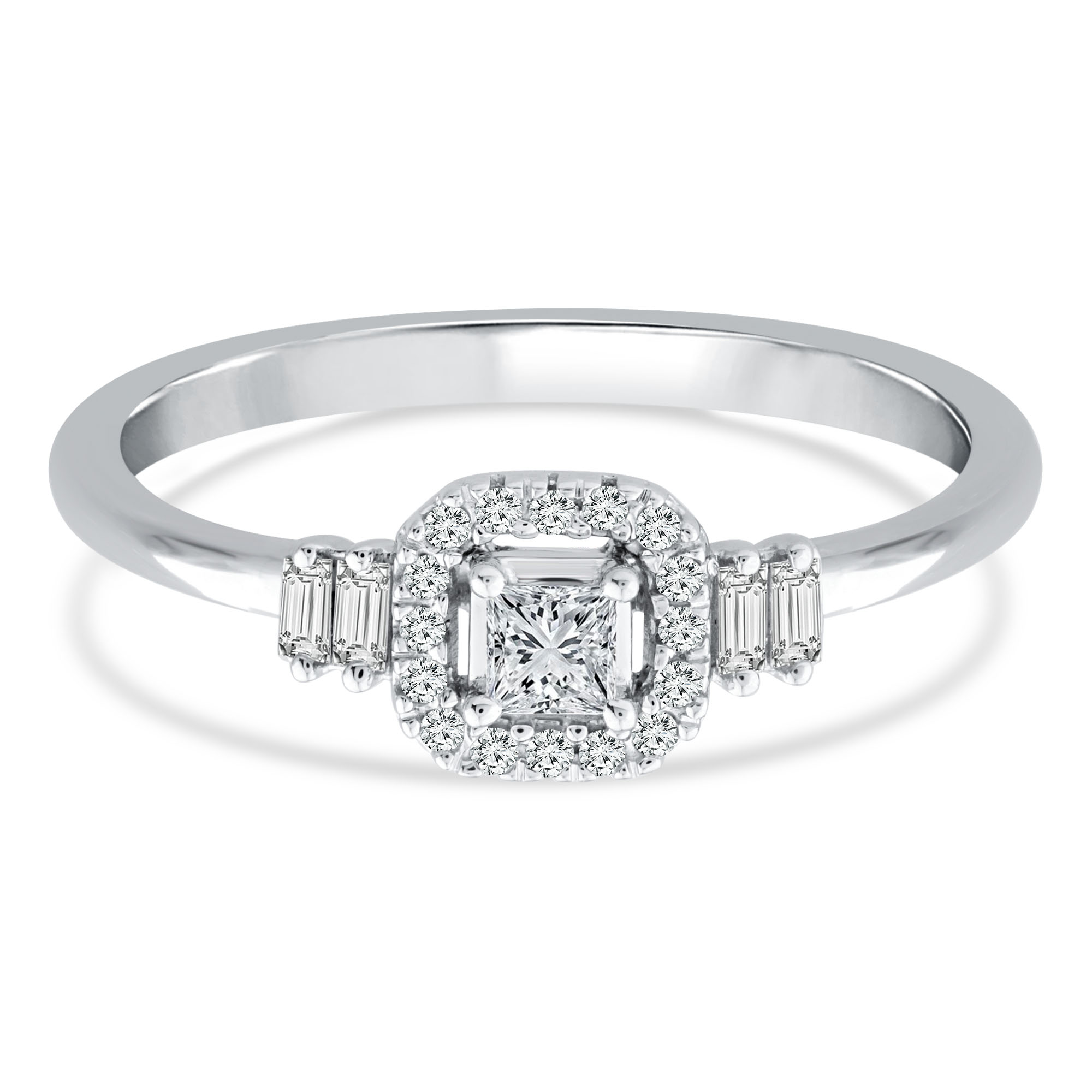Square Diamond Promise Rings