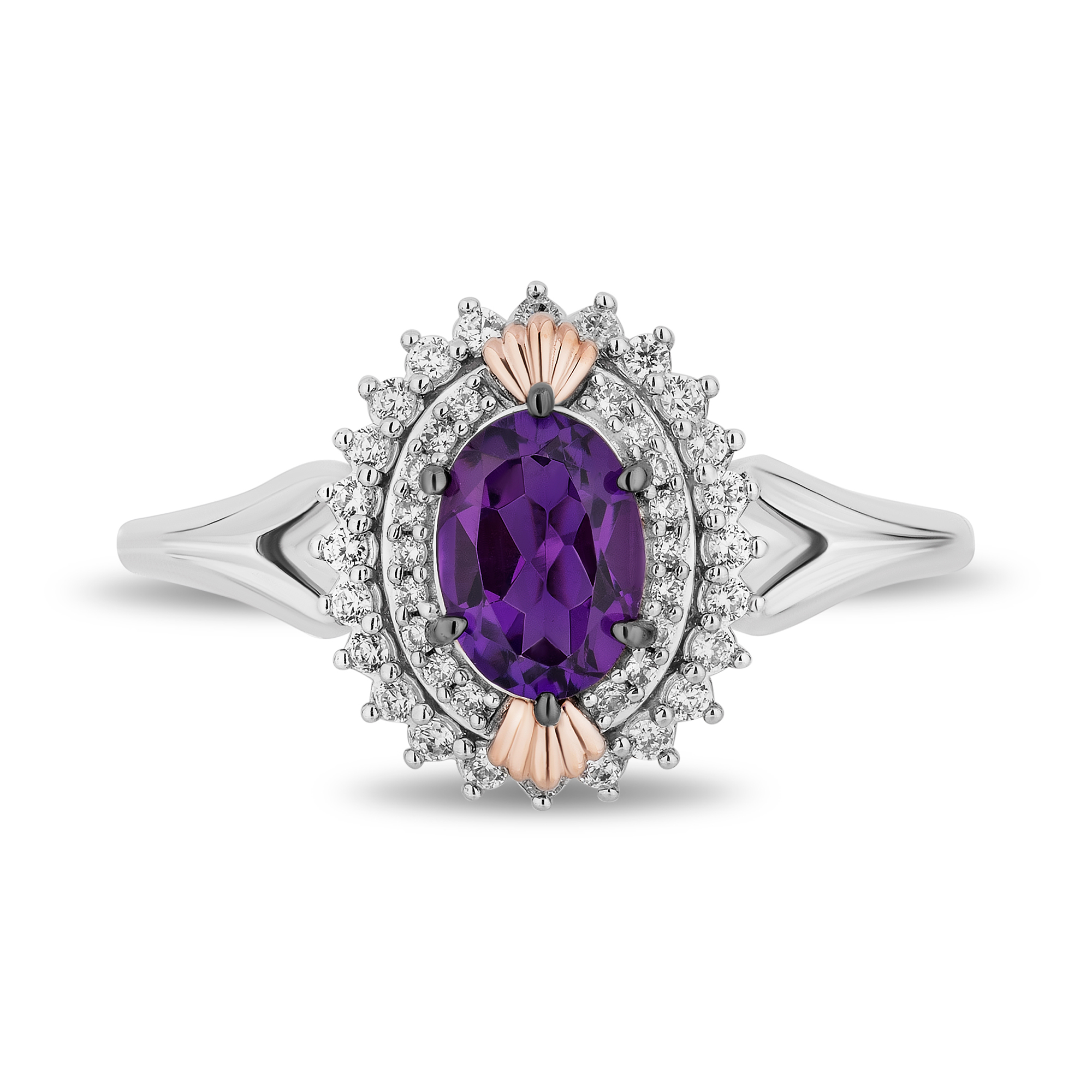 Enchanted Disney Amethyst and Diamond Ariel Ring in Sterling Silver and ...