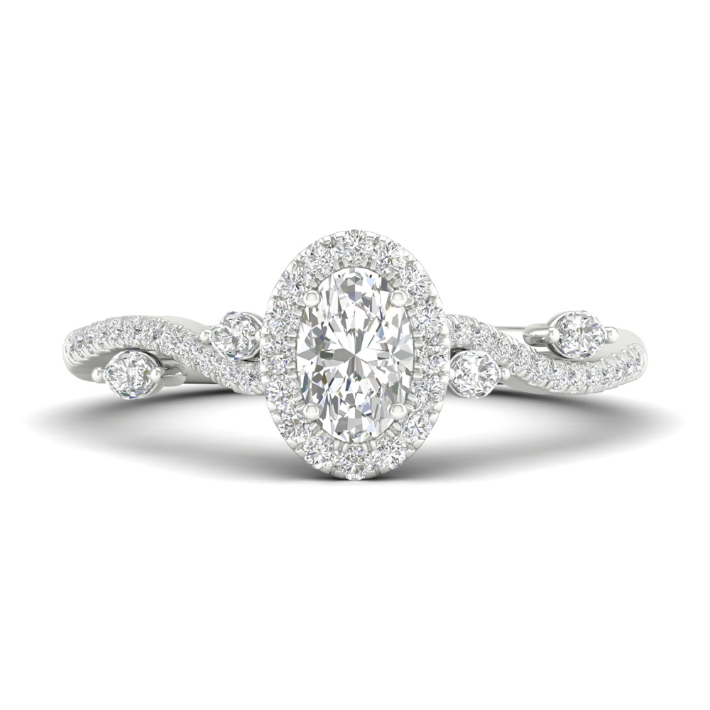 Helzberg Signature Diamond Halo Engagement Ring