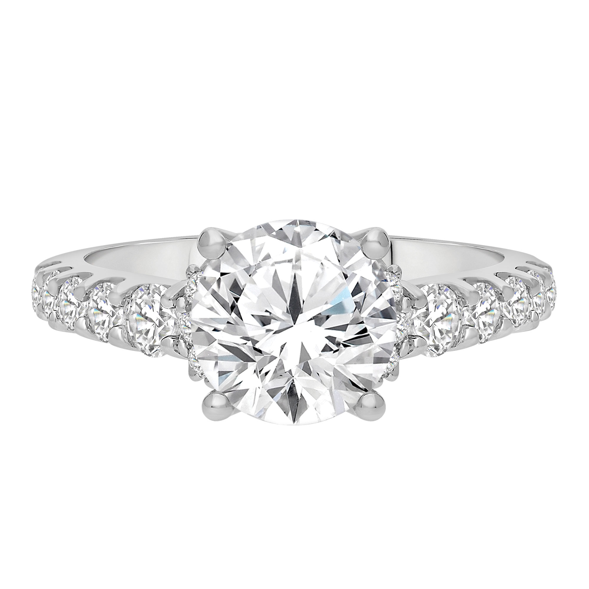 Lab Grown Diamond Round Engagement Ring in 14K White Gold (2-3/4 ct. tw.)